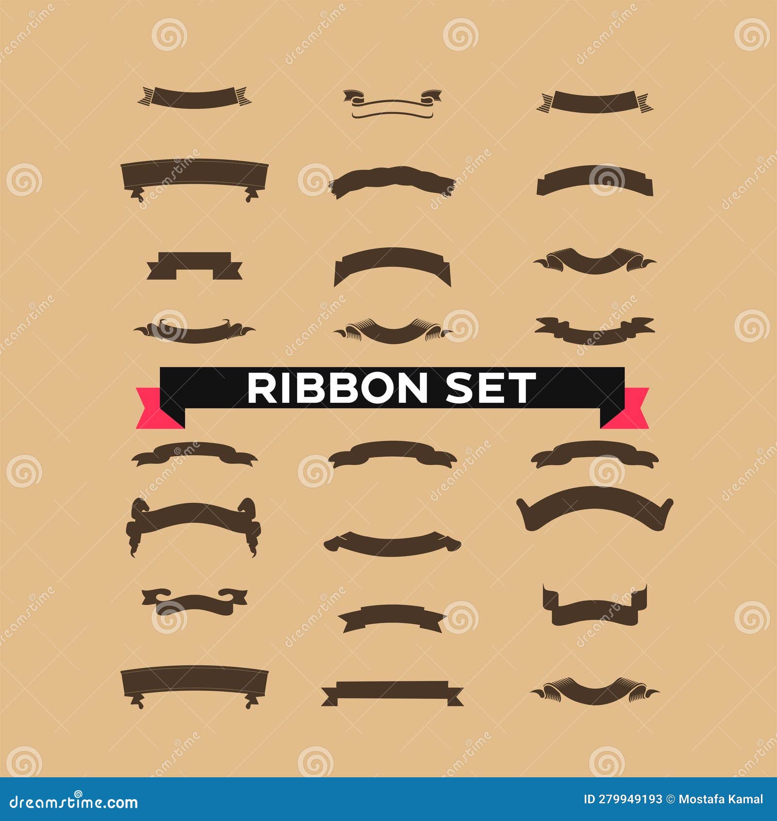 Vintage and Elegant Ribbon Design Element Stock Vector - Illustration ...