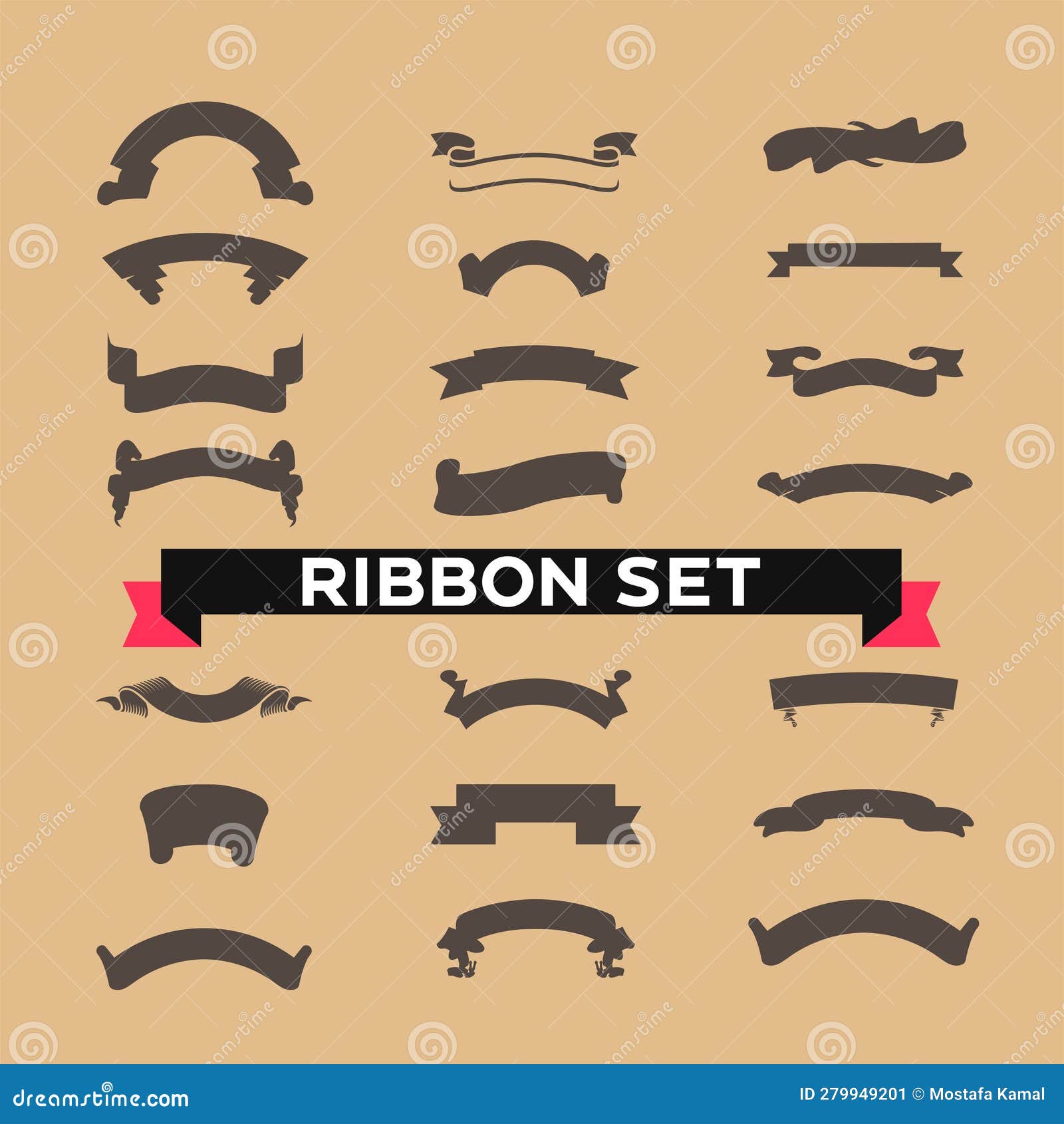 Short Size Vintage Ribbons for Banner, Graphic Stock Vector ...