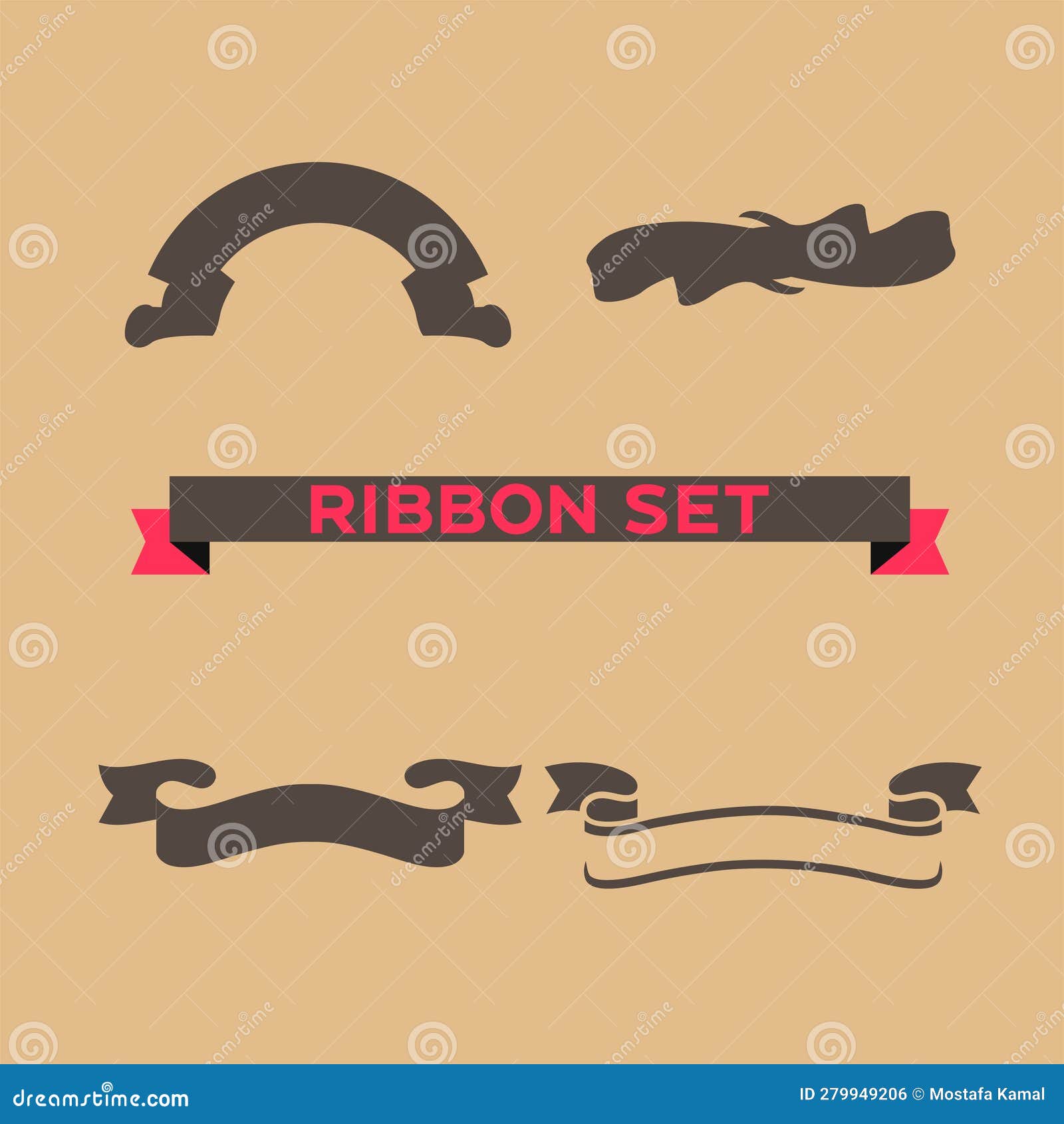 Short Size Vintage Ribbons for Banner, Graphic and so on Stock Vector ...