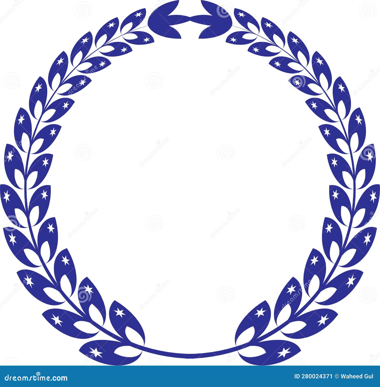 Blue Laurel Wreath Jpg Image With Svg Vector Cut File For Cricut And ...
