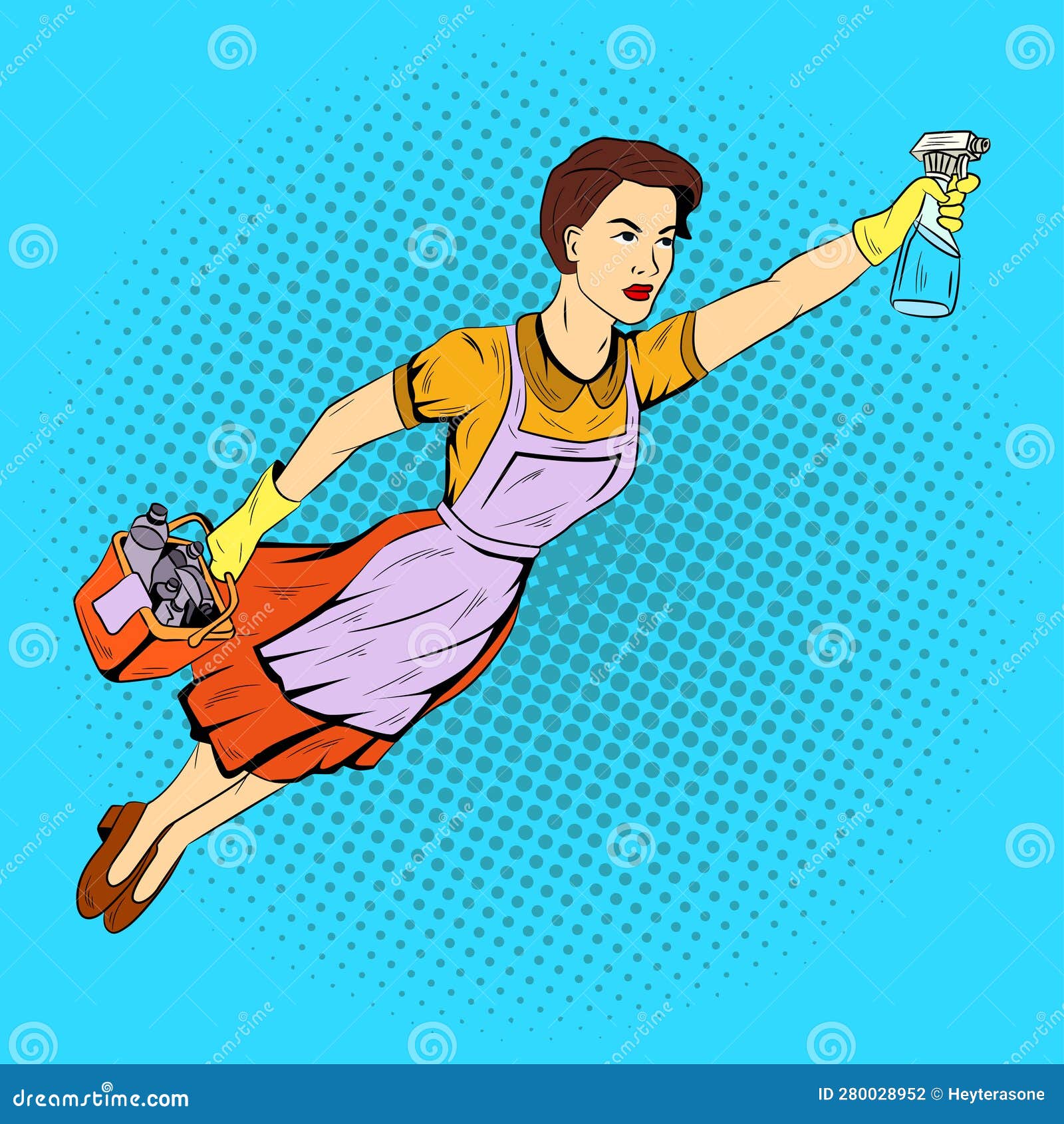 Super Hero Cleaner Women Vector Pop Art Comic Super Hero Cleaner Women ...