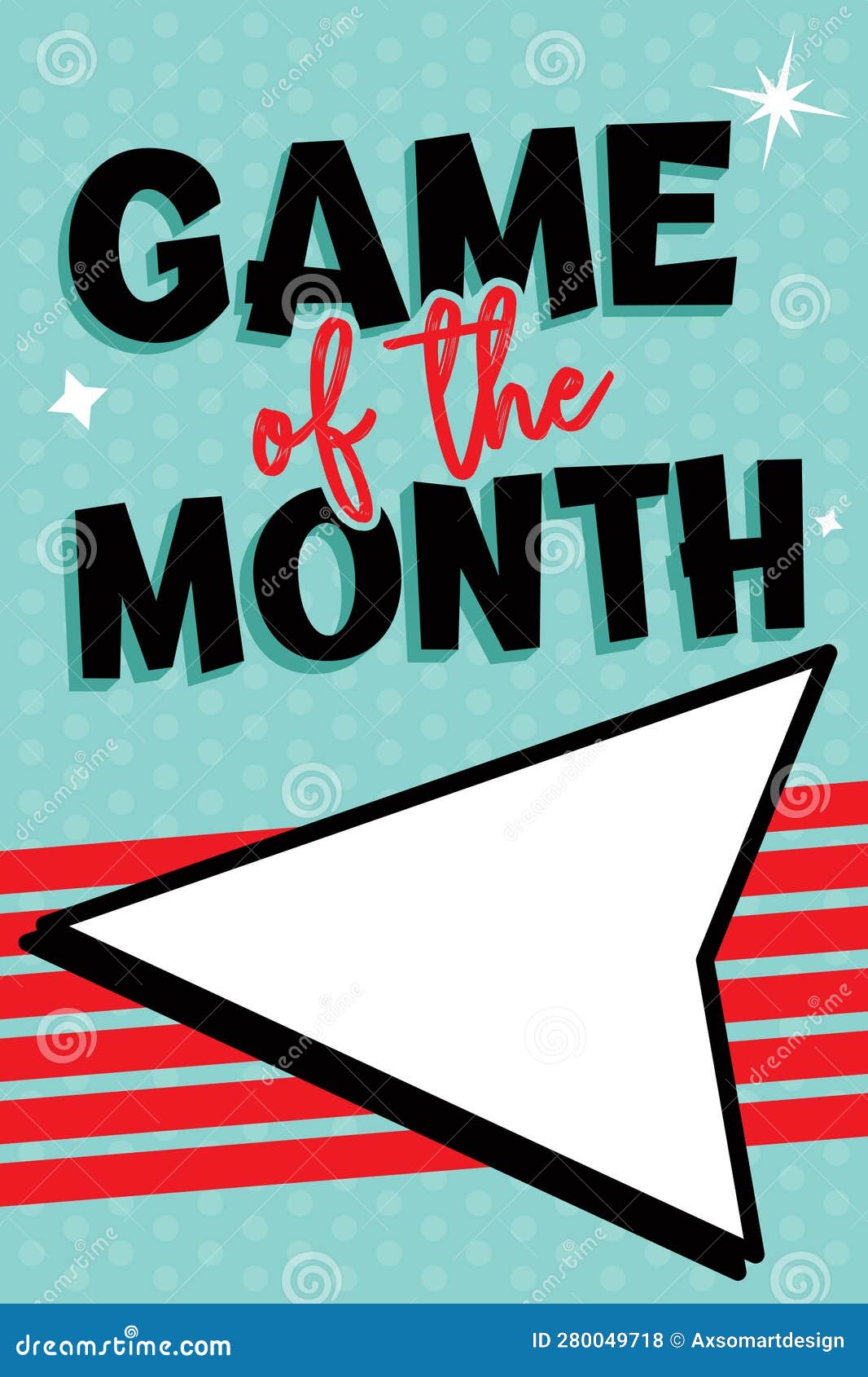 Game of the Month Sign, Poster Template, Retro Styled Signage for ...