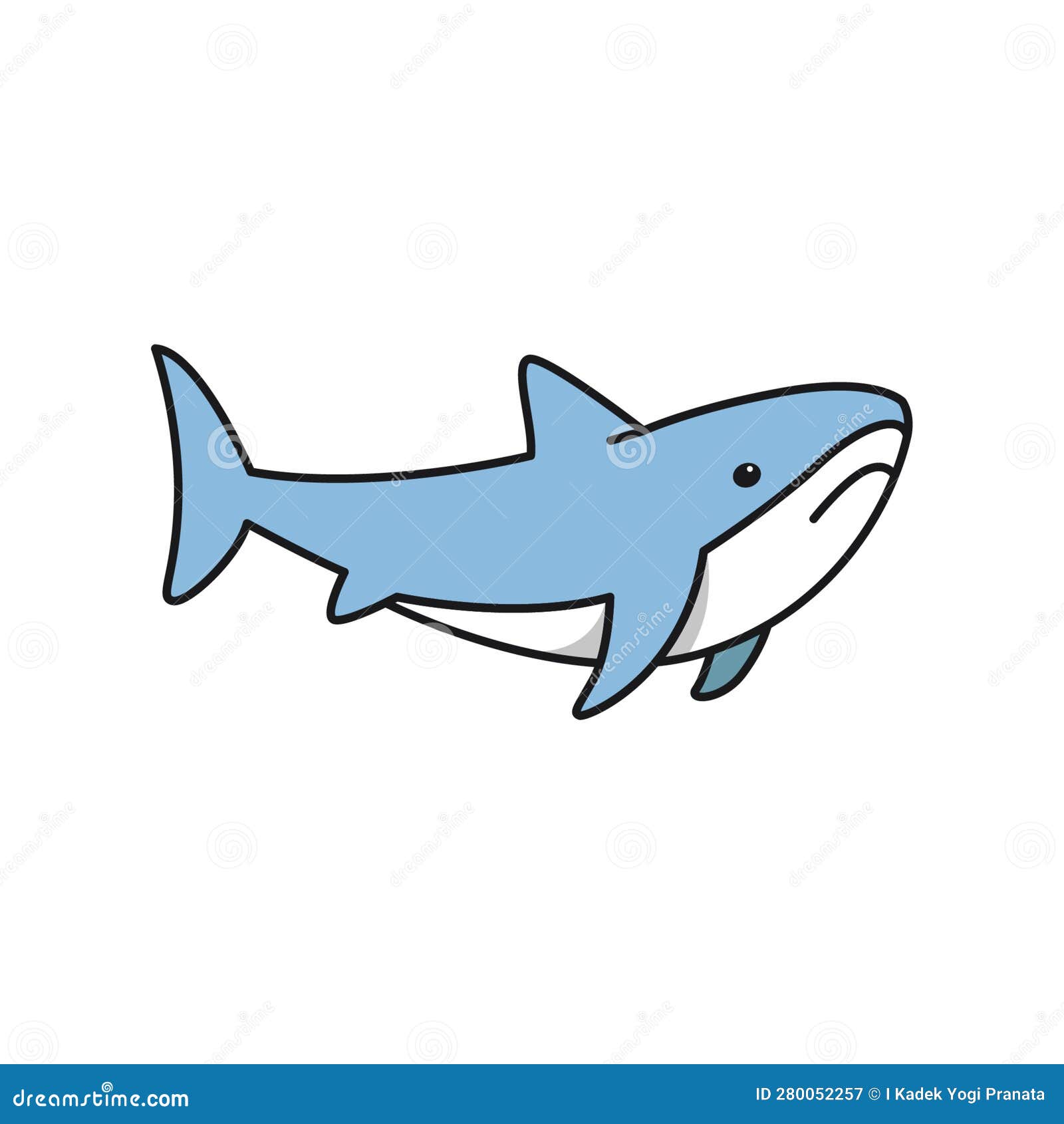 Cute and Simple Shark Illustration Stock Illustration - Illustration of ...