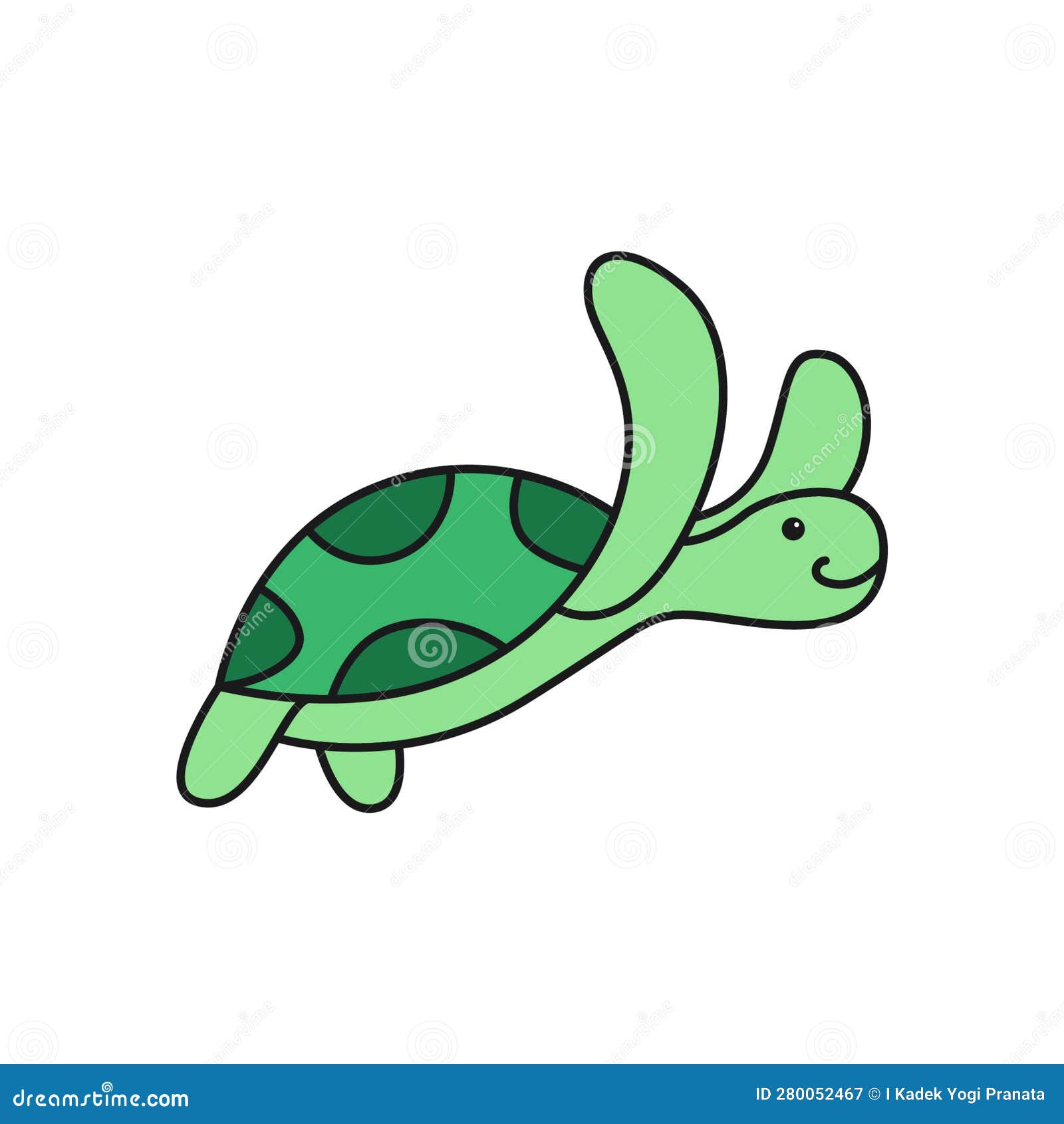 Cute Turtle Vector Illustration Stock Illustration - Illustration of ...