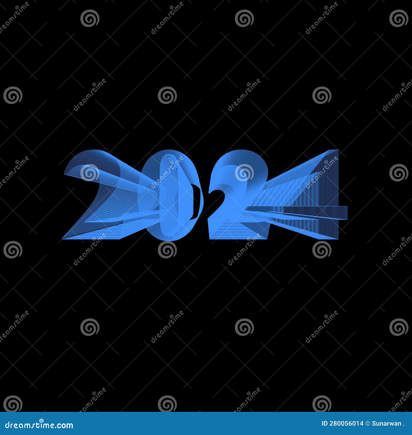 Modern 2024 teks in blue stock vector. Illustration of celebration ...