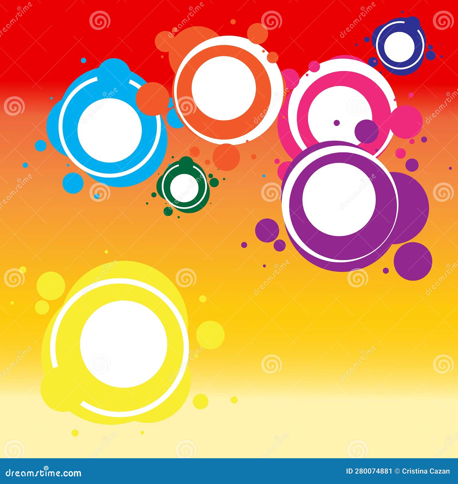 Abstract Background with Circles in Vibrant Colors Stock Illustration ...