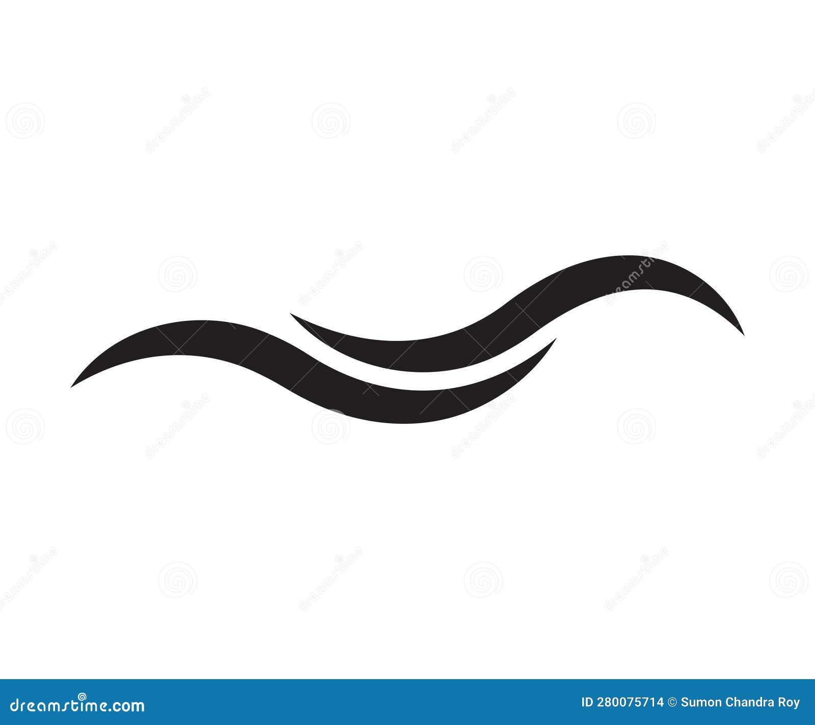 Wave Icon Vector. Simple Wave Sign Stock Vector - Illustration of line ...