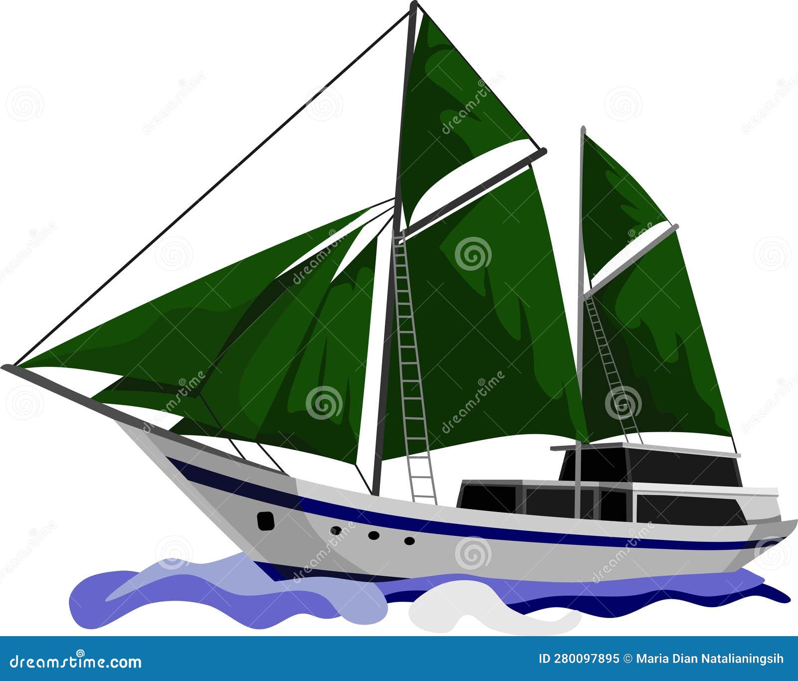 Boat Green Screen Sea Ocean Transportation Vector Stock Vector ...