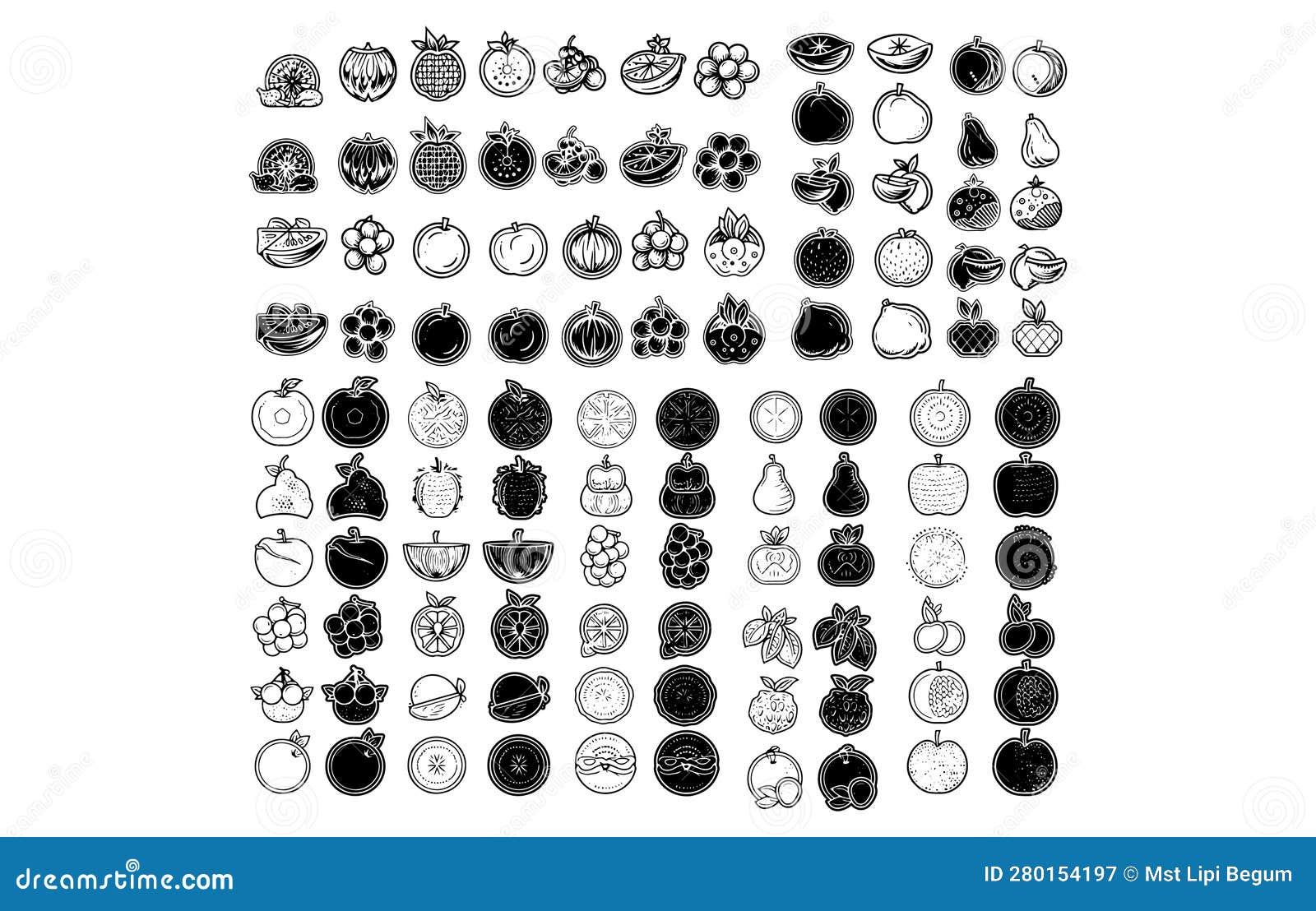 Simple Set of Fruits Related Vector Line Icons,Fruit Icon Collection ...