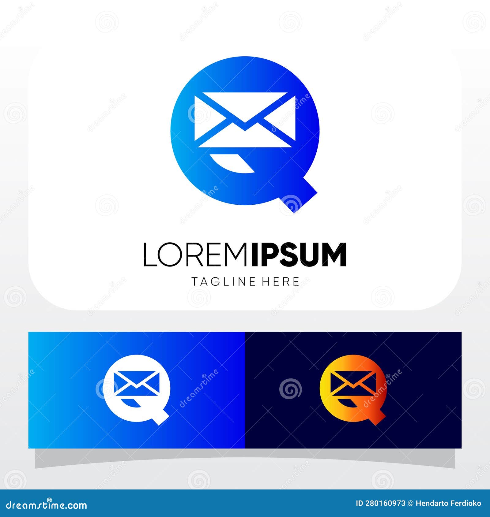 Letter Q Initial Email Message Logo Design Vector Icon Graphic Emblem ...