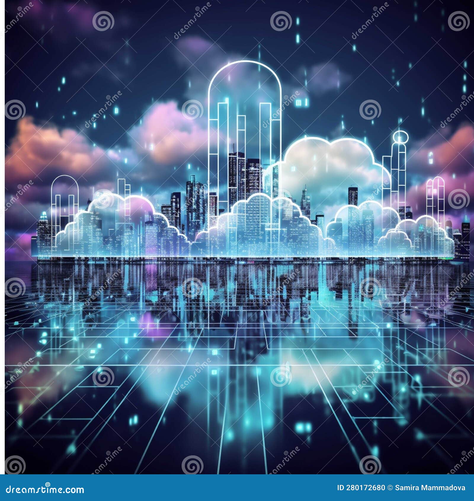Digital Cloud Data Storage Digital Concept Cloudscape Stock ...