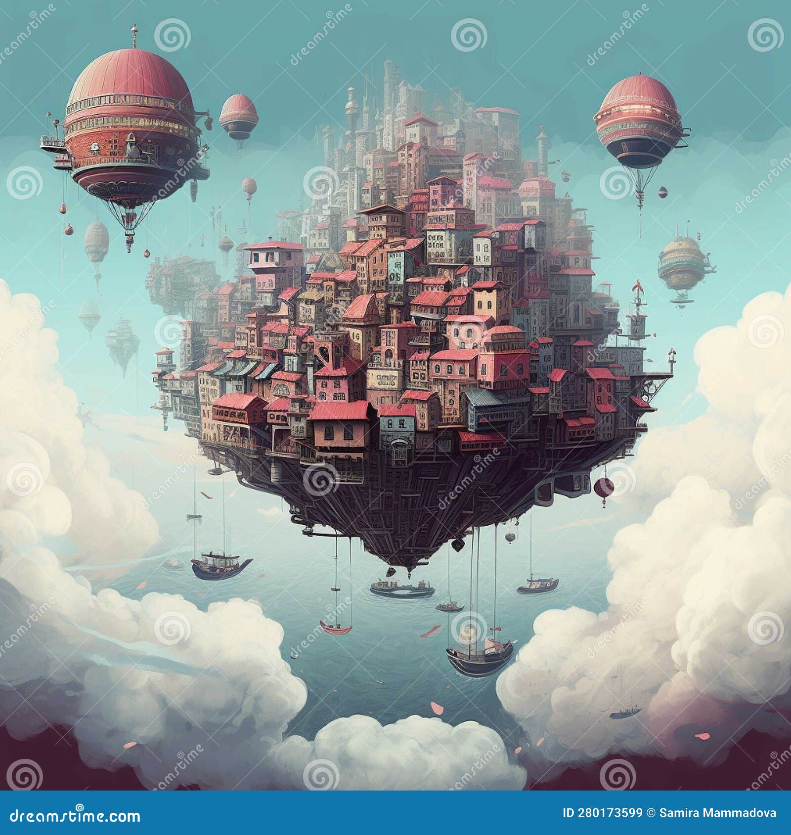 Floating City In Air