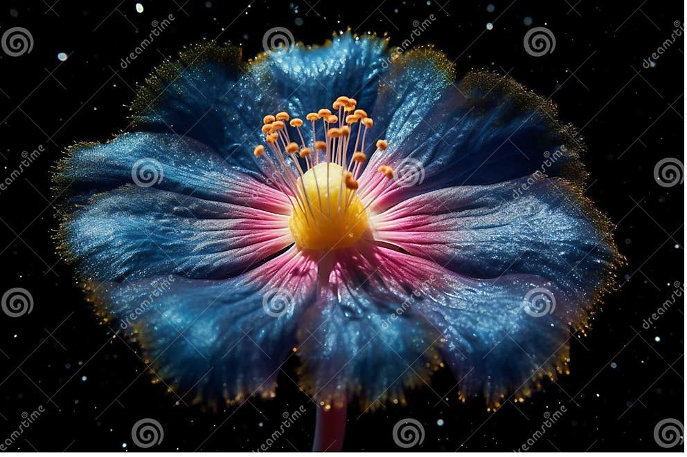 A Flower Made of Galaxy of Star Under the Water Stock Illustration ...