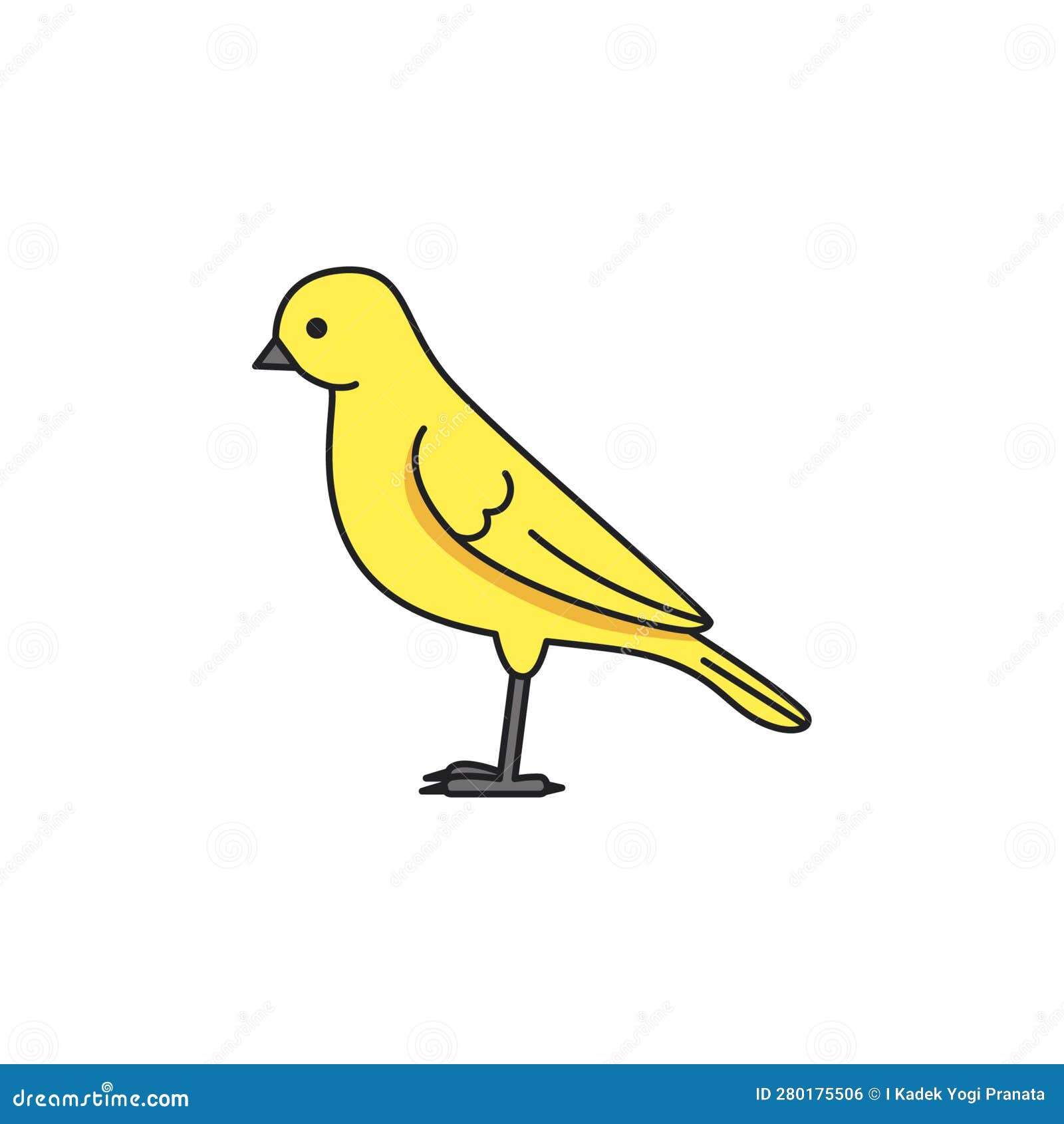 Cute canary stock illustration. Illustration of simple - 280175506
