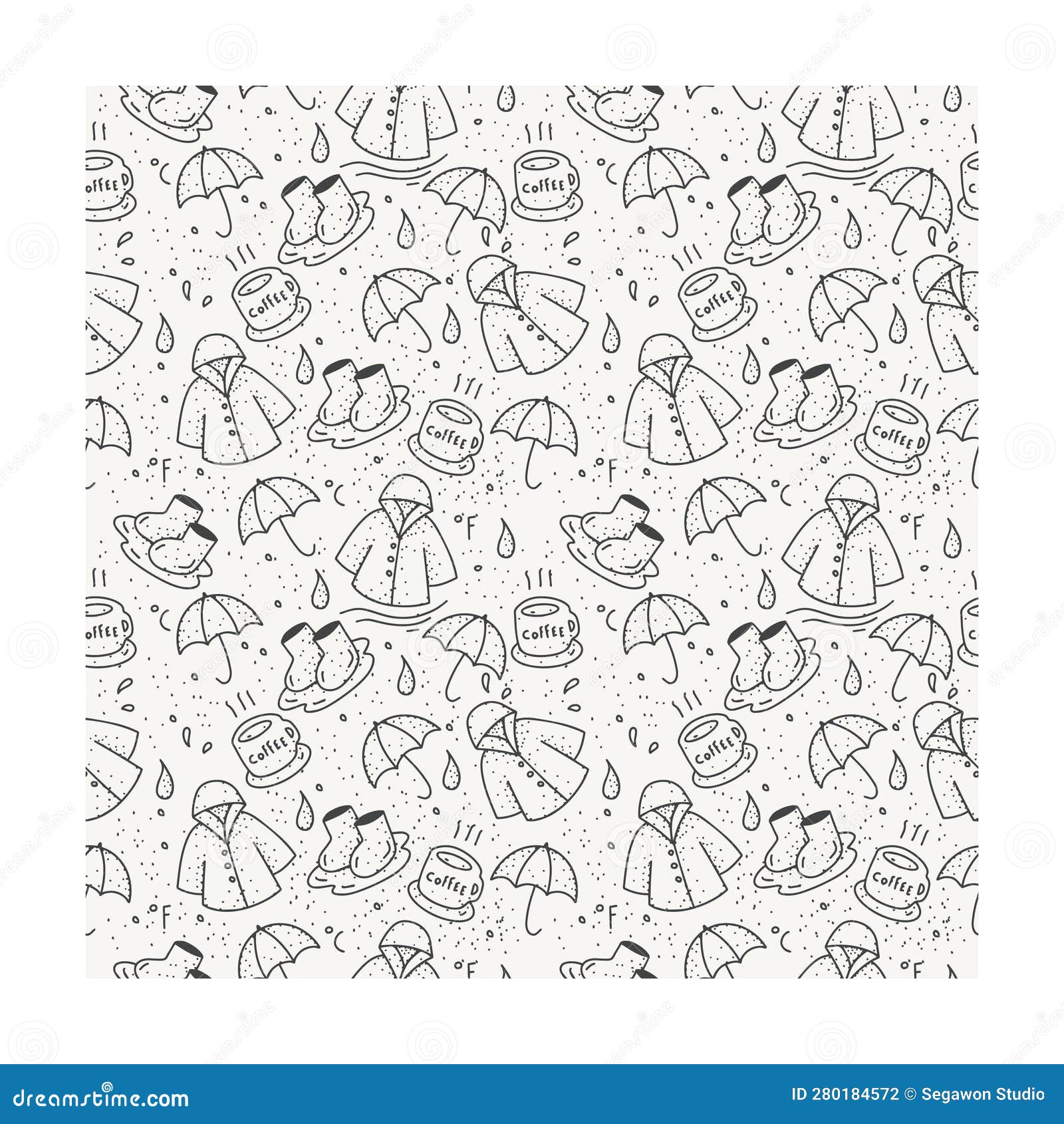 Seamless Pattern Rainy Moment Design Background Illustration Stock ...