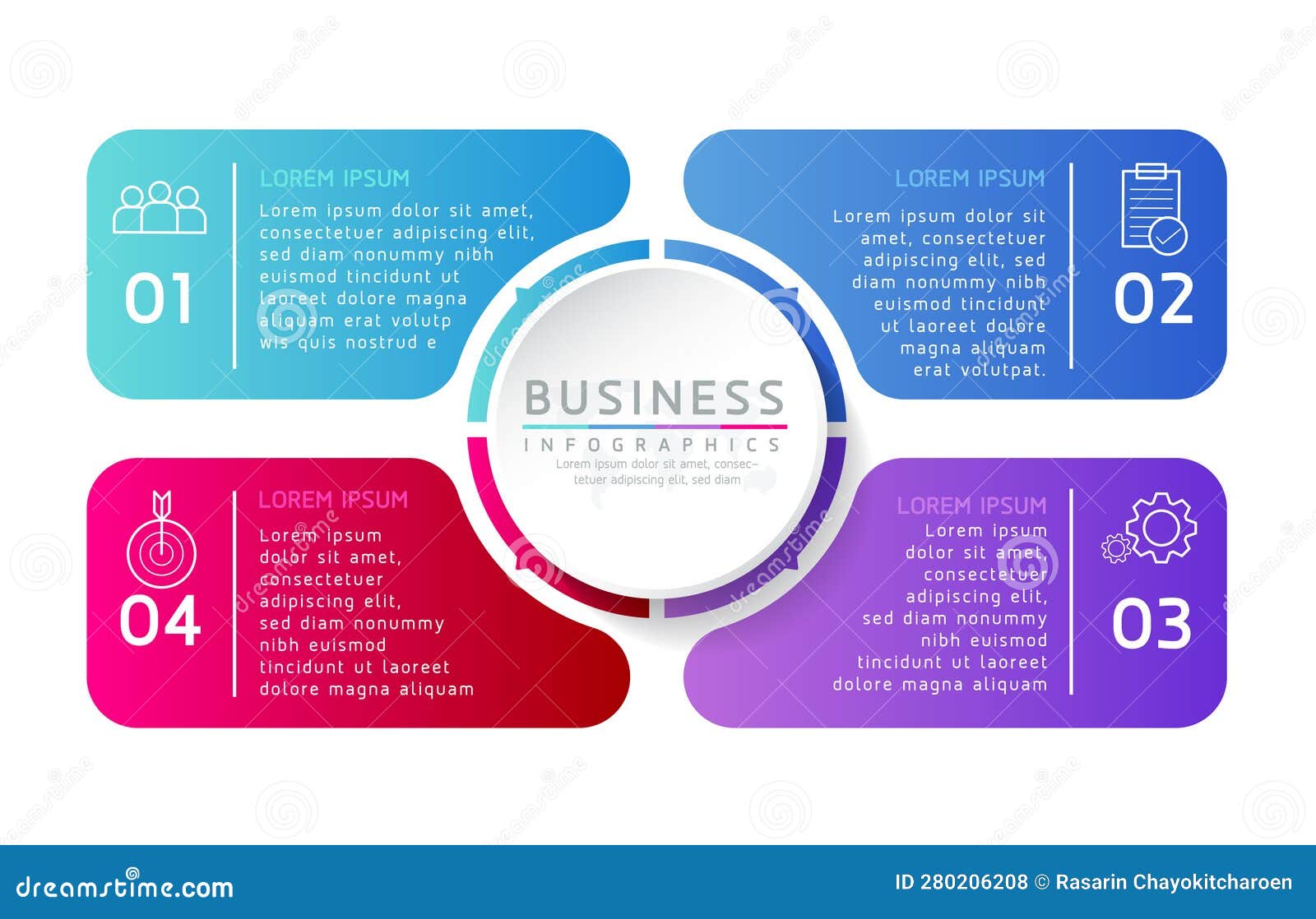 Vector Business Presentation Connecting Steps Infographic Template ...