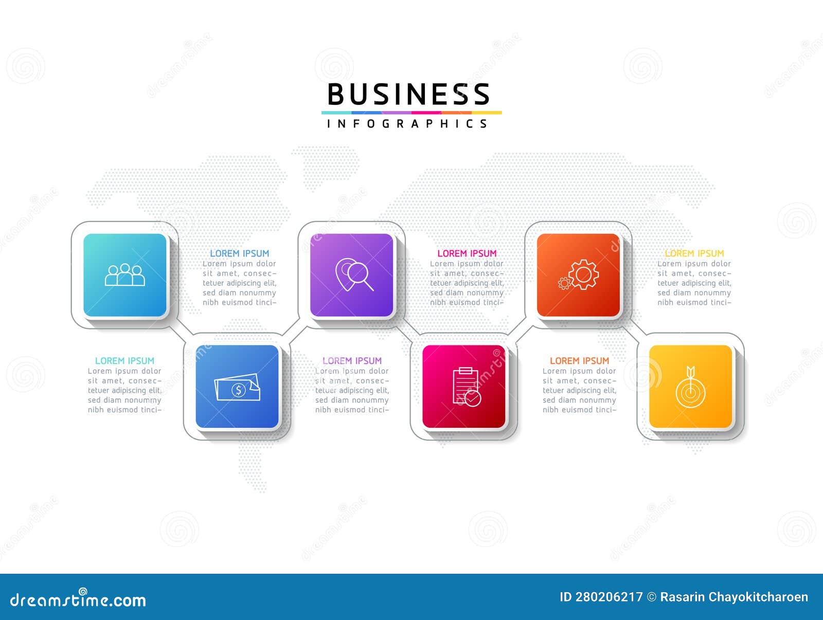 Vector Business Presentation Connecting Steps Infographic Template ...