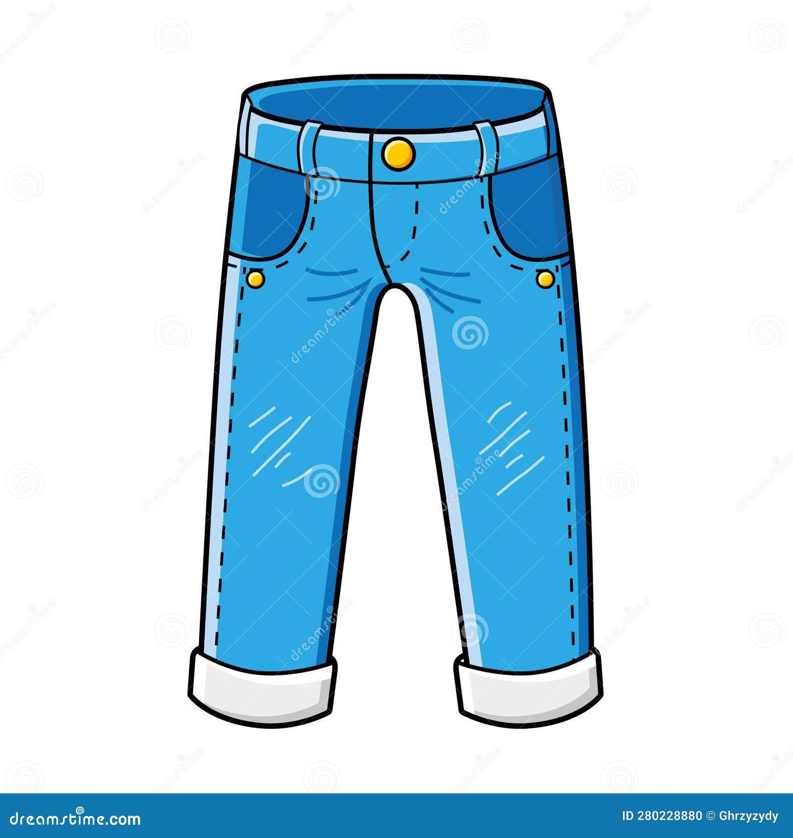 Blue Jeans Cartoon Illustration Stock Vector Illustration Of Clothing