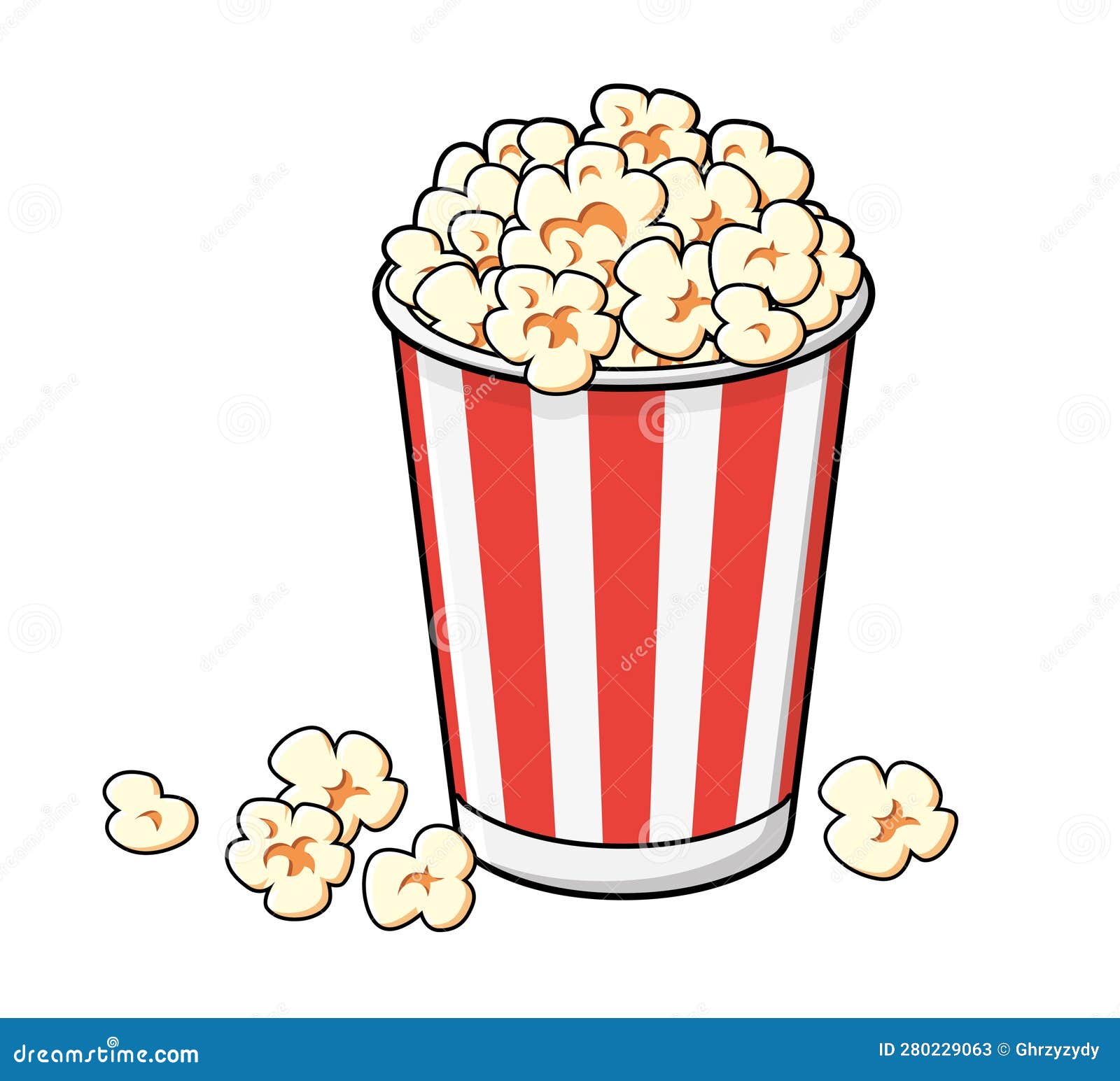 Red Striped Popcorn Bucket Cup Stock Vector - Illustration of food ...