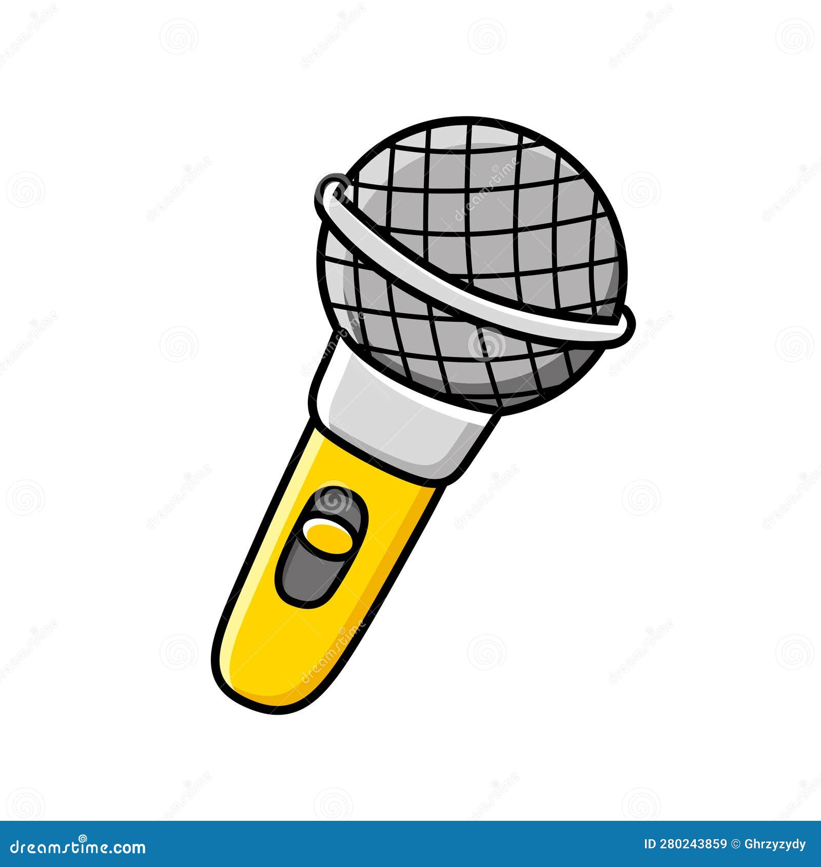 Yellow microphone isolated stock vector. Illustration of cartoon ...