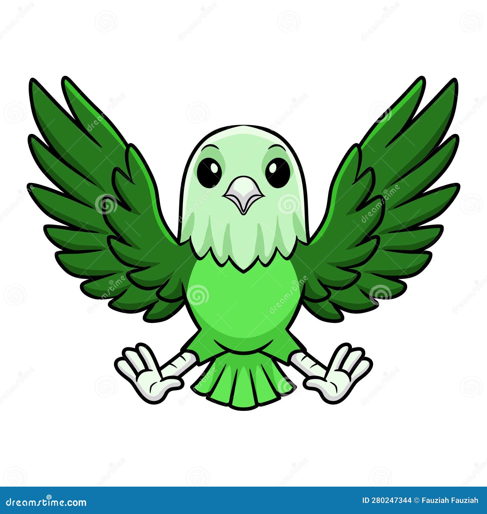 Cute Grey Headed Love Bird Cartoon Flying Stock Vector - Illustration ...