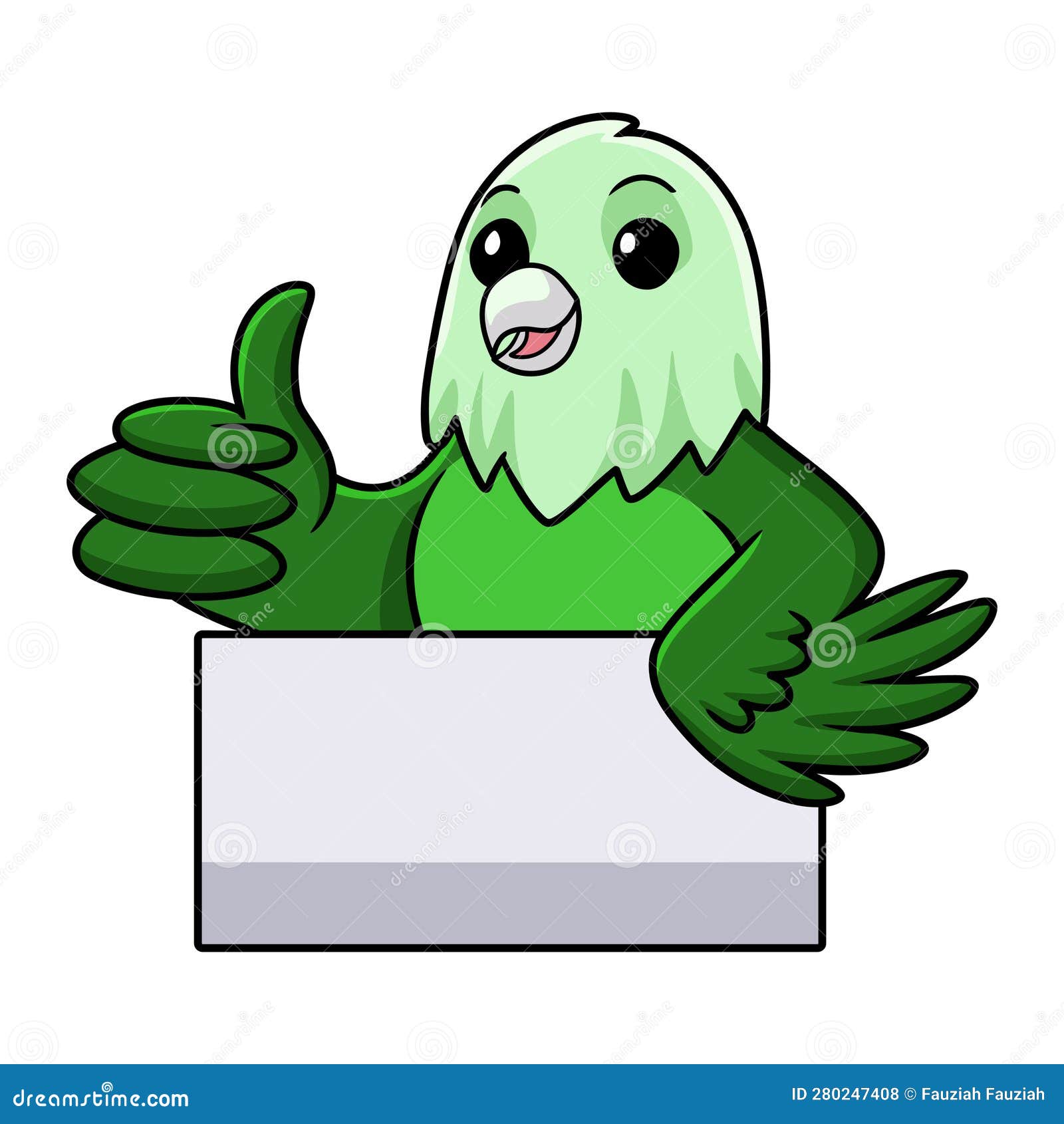 Cute Grey Headed Love Bird Cartoon Giving Thumb Up Stock Vector ...