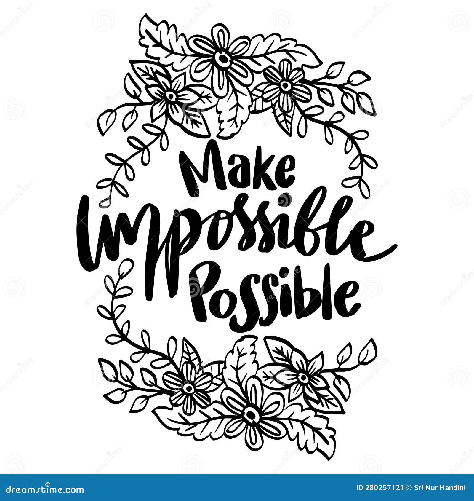 Make Impossible Possible, Hand Lettering. Stock Vector - Illustration ...