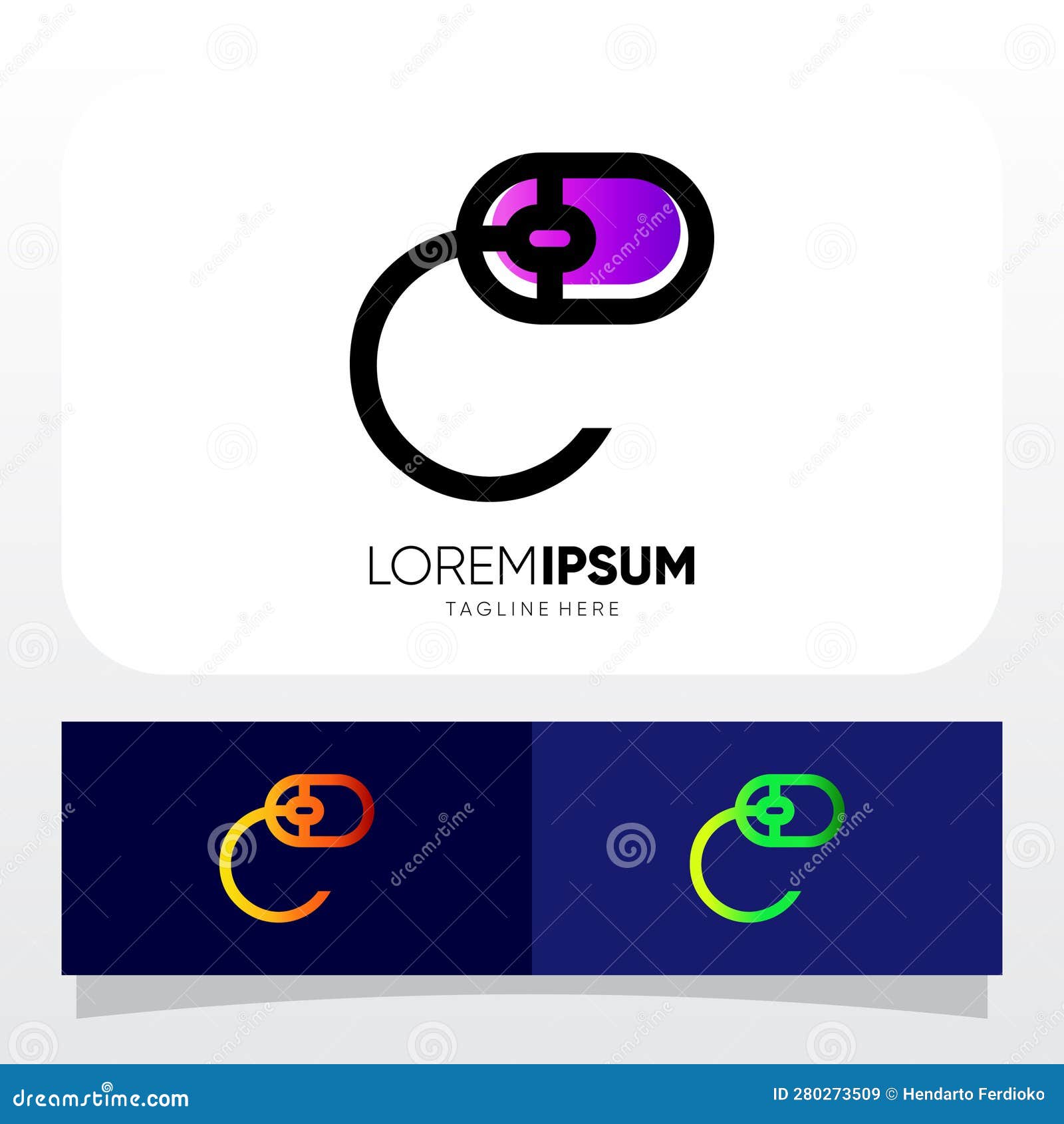 Letter C Computer Mouse Logo Design Vector Icon Graphic Emblem ...