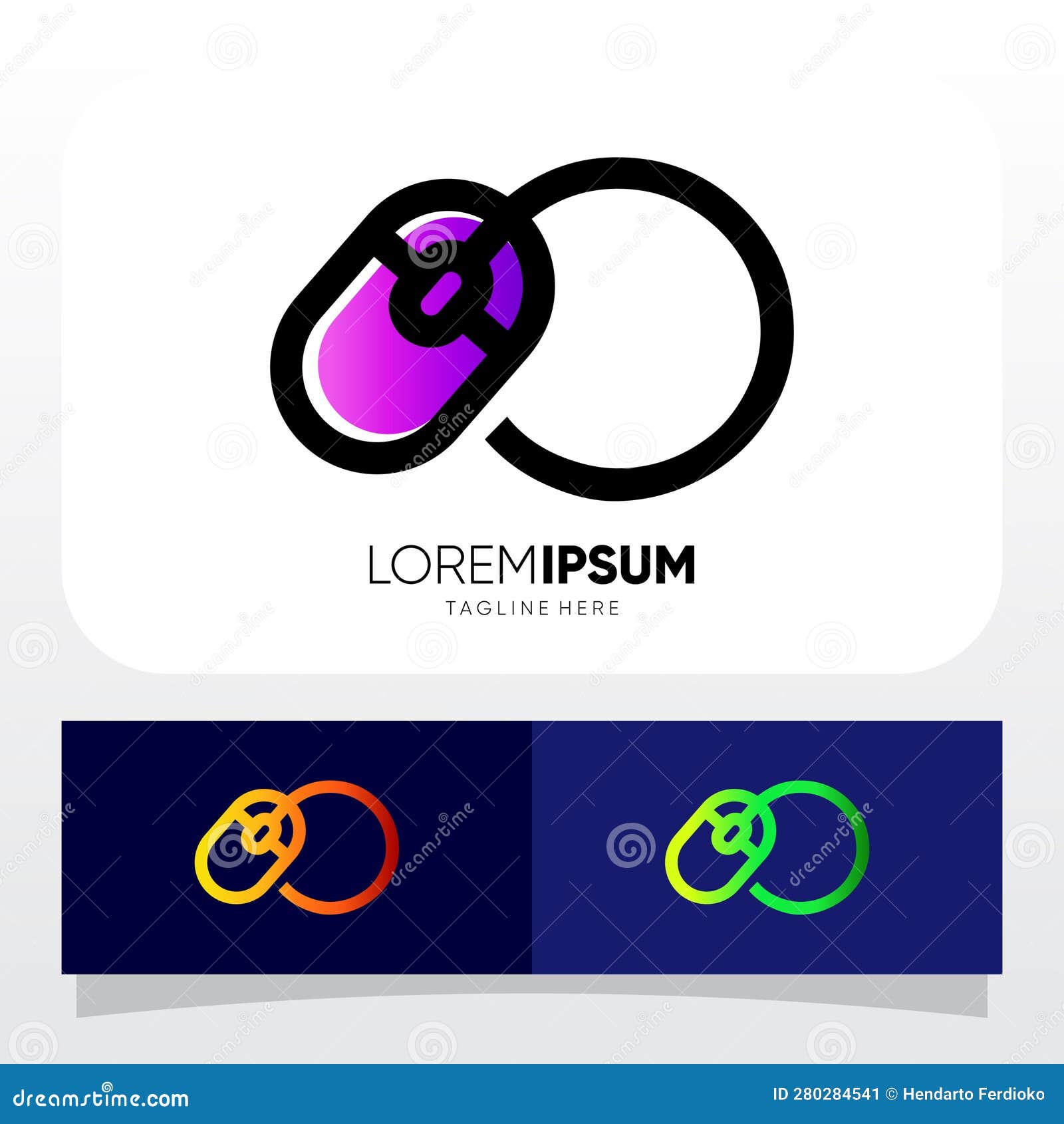 Letter O Computer Mouse Logo Design Vector Icon Graphic Emblem ...