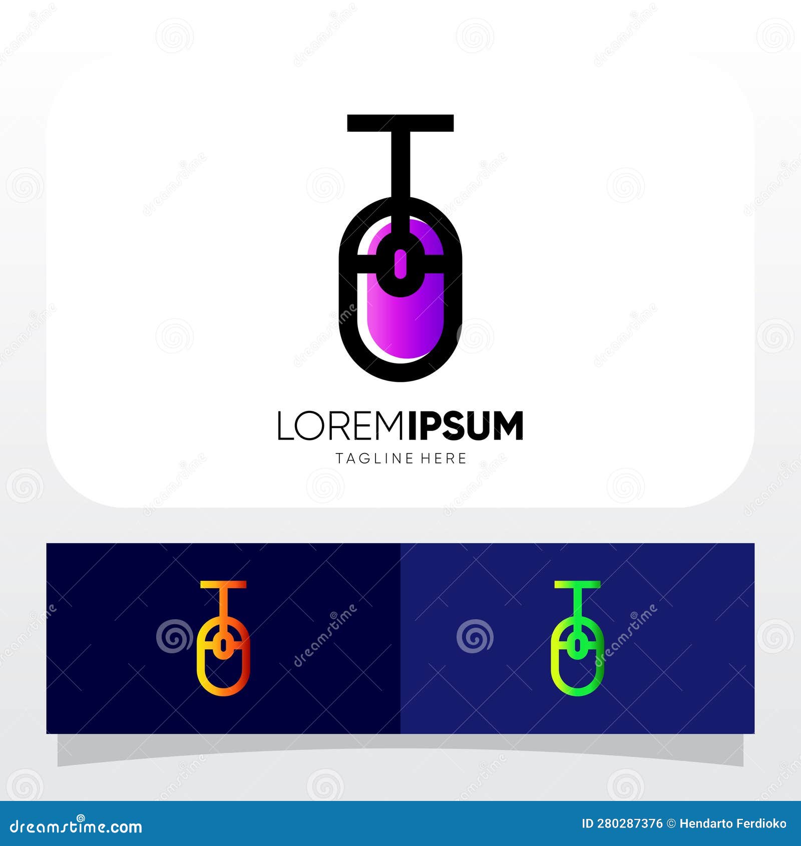 Letter T Computer Mouse Logo Design Vector Icon Graphic Emblem ...