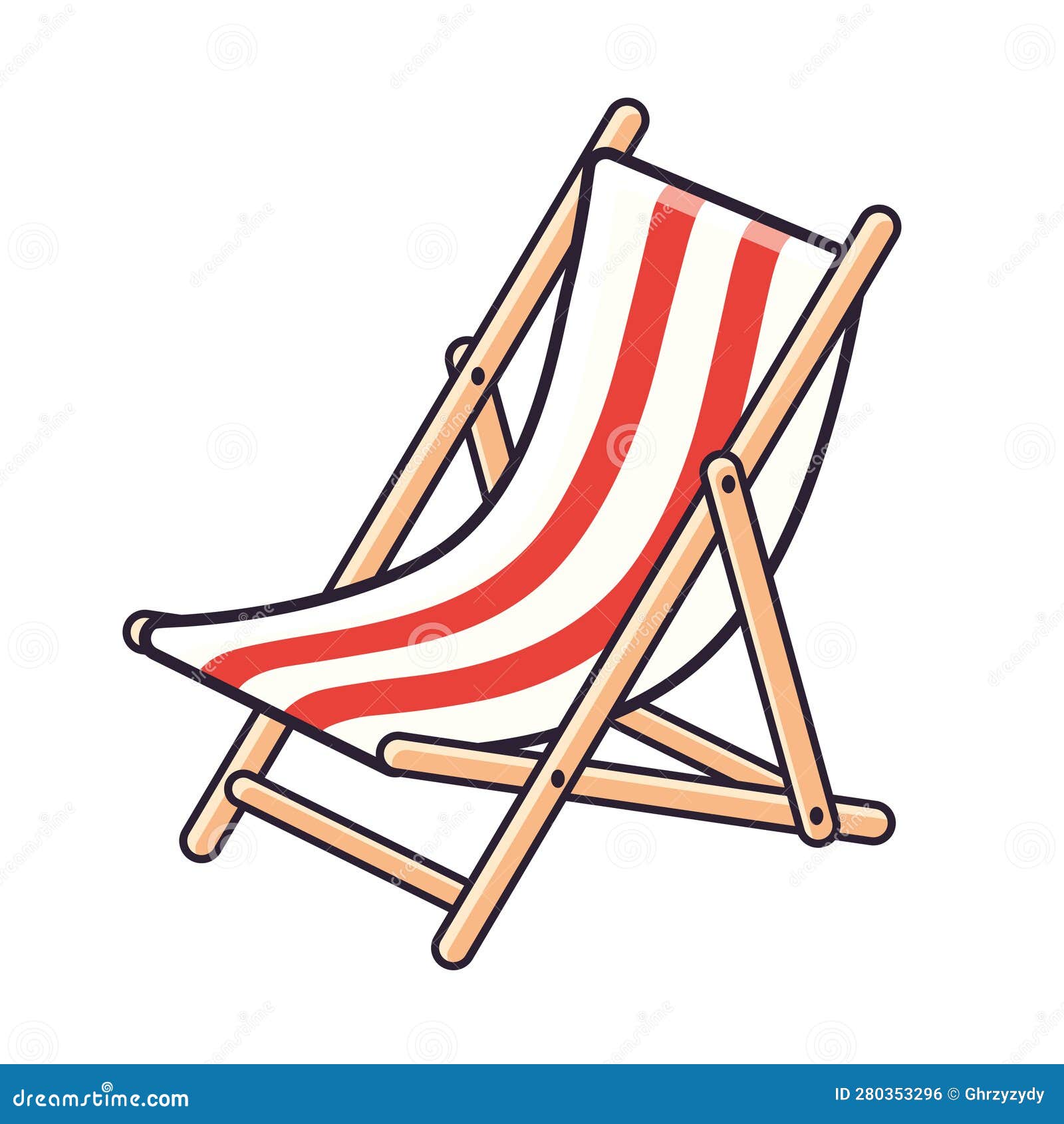Striped beach chair stock vector. Illustration of vacations - 280353296