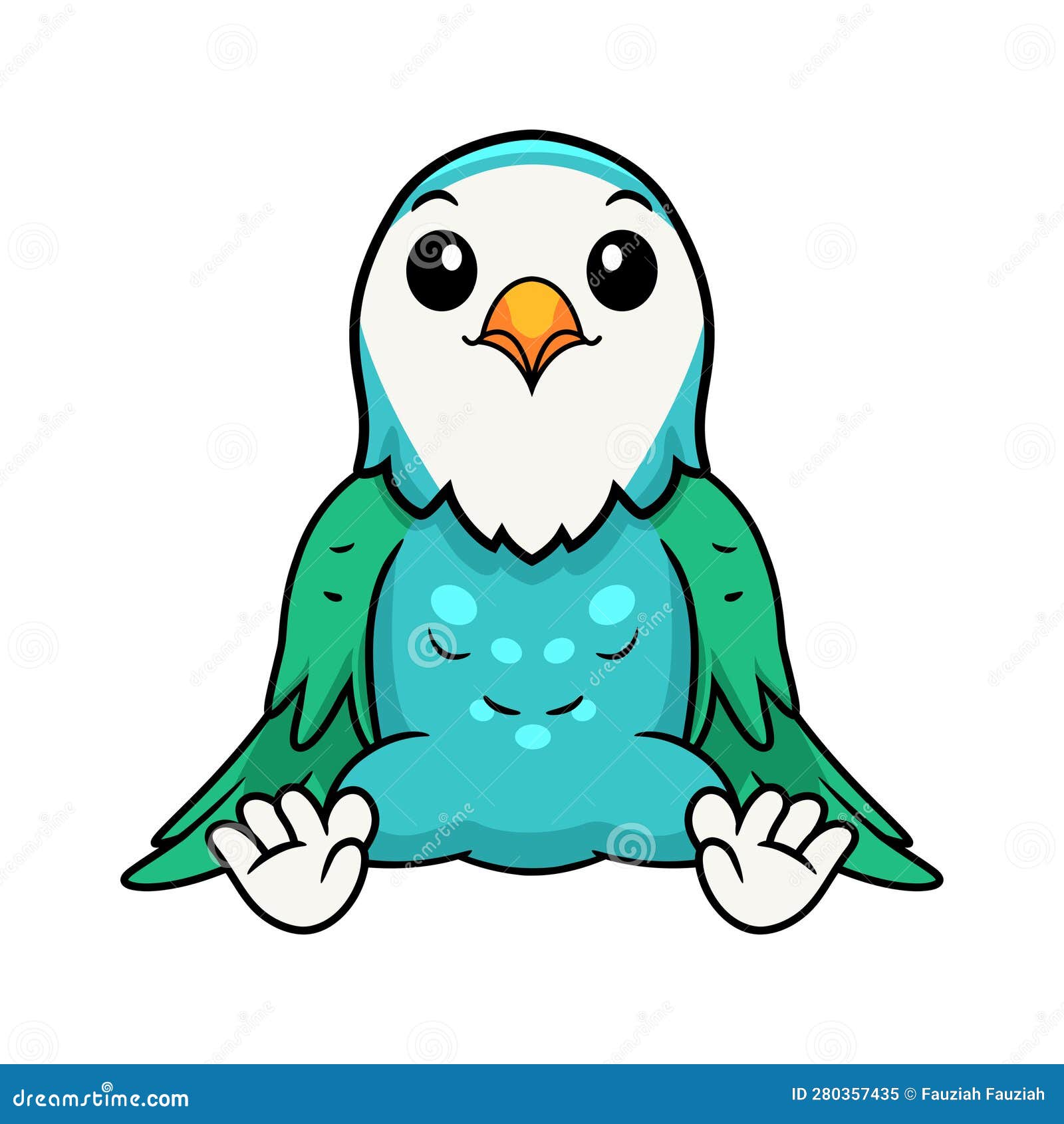 Cute Blue Turquoise Bird Cartoon Stock Illustration - Illustration of ...