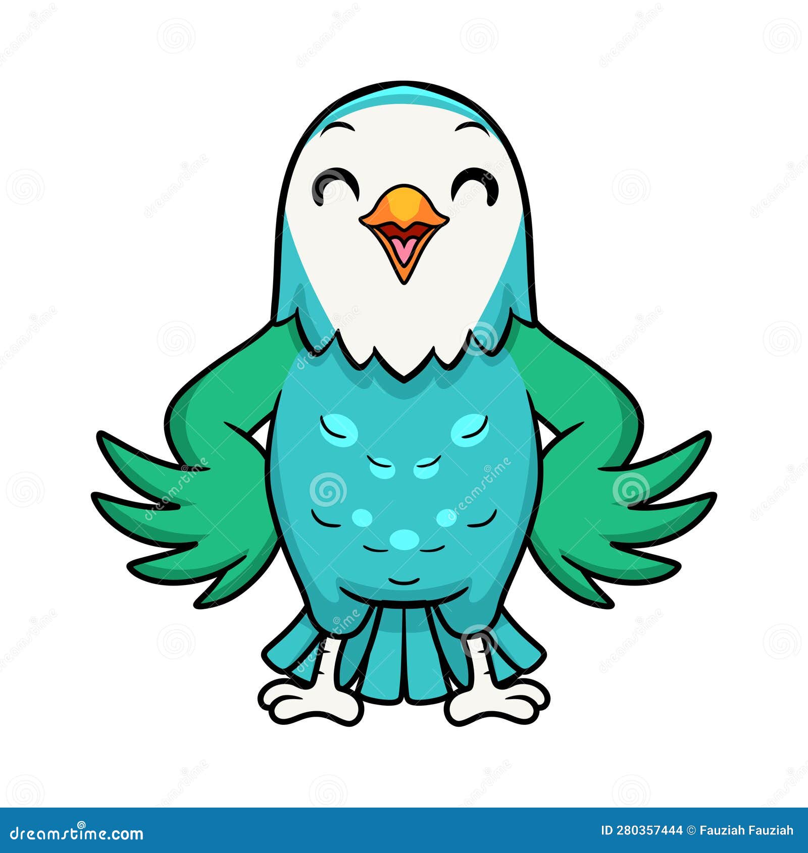 Cute Blue Turquoise Bird Cartoon Stock Vector - Illustration of ...