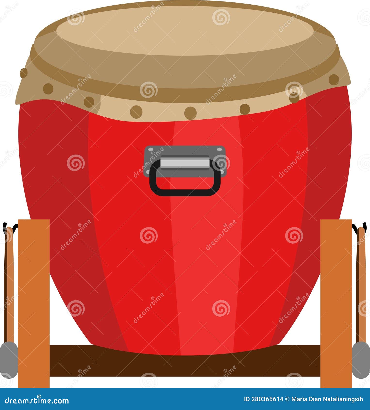 Chinese Traditional Drum Music Istrument Stock Vector - Illustration of ...