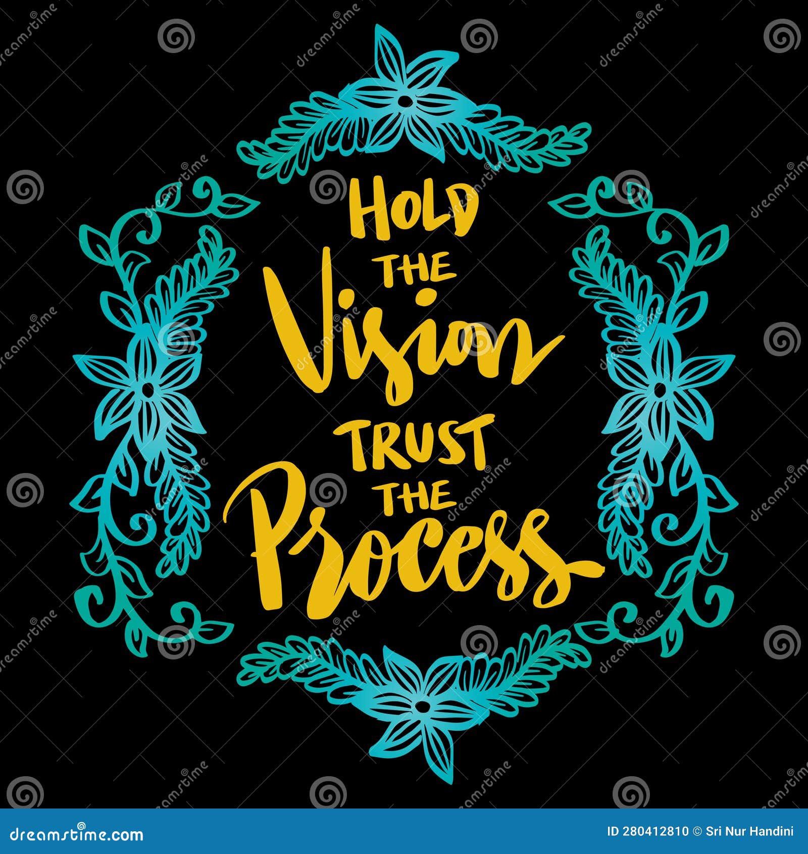 Trust The Process Hand Lettering. Motivational Poster. Vector ...