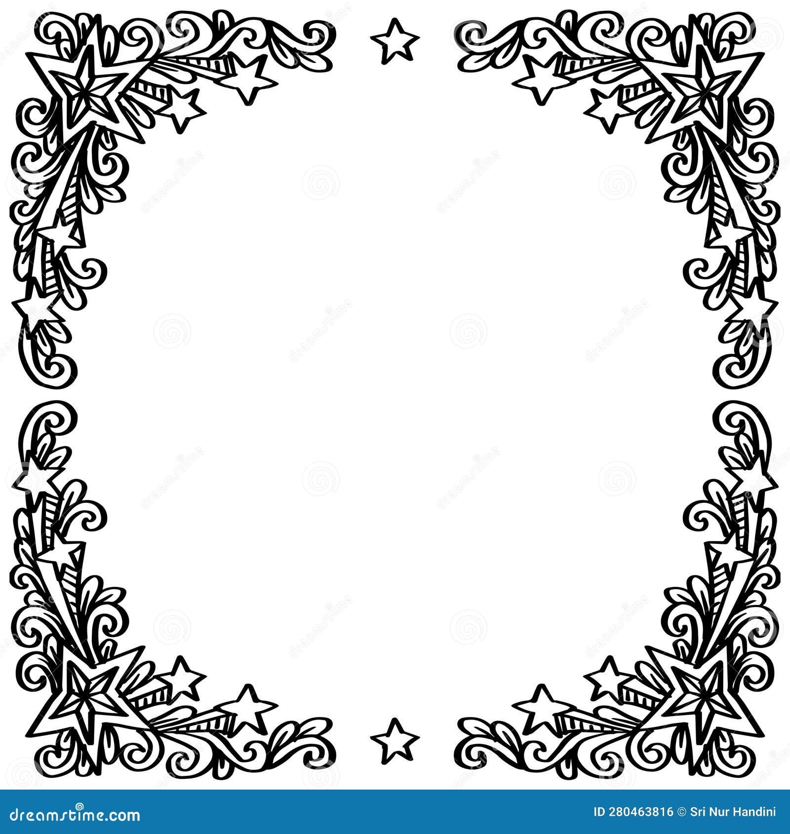Doodle Frame Star Frame Border Back To School Stock Illustration ...