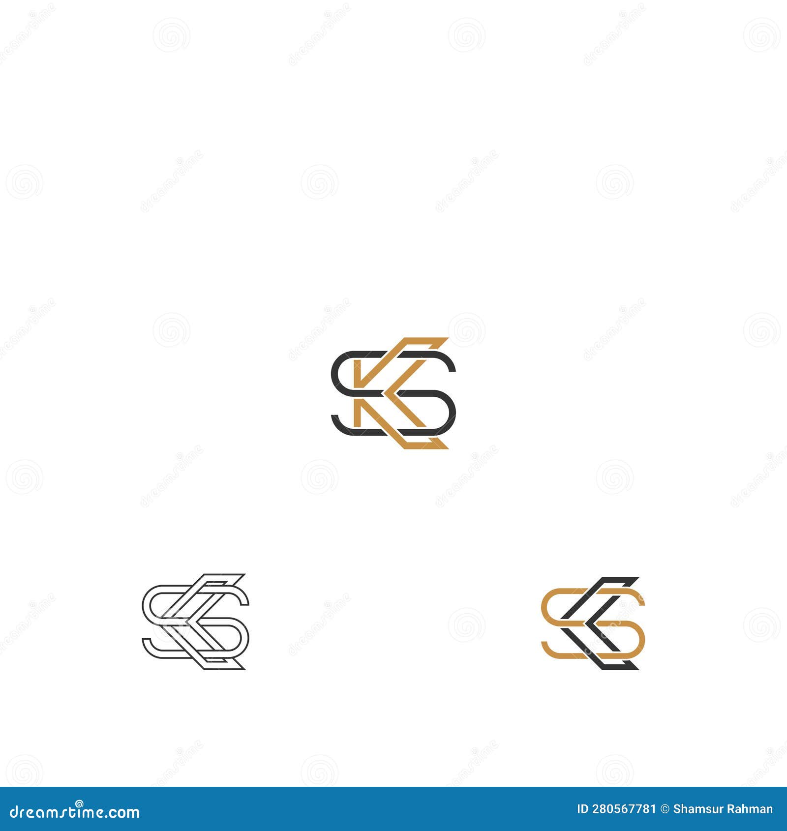 Alphabet Initials Logo SK, KS, S and K Stock Vector - Illustration of ...