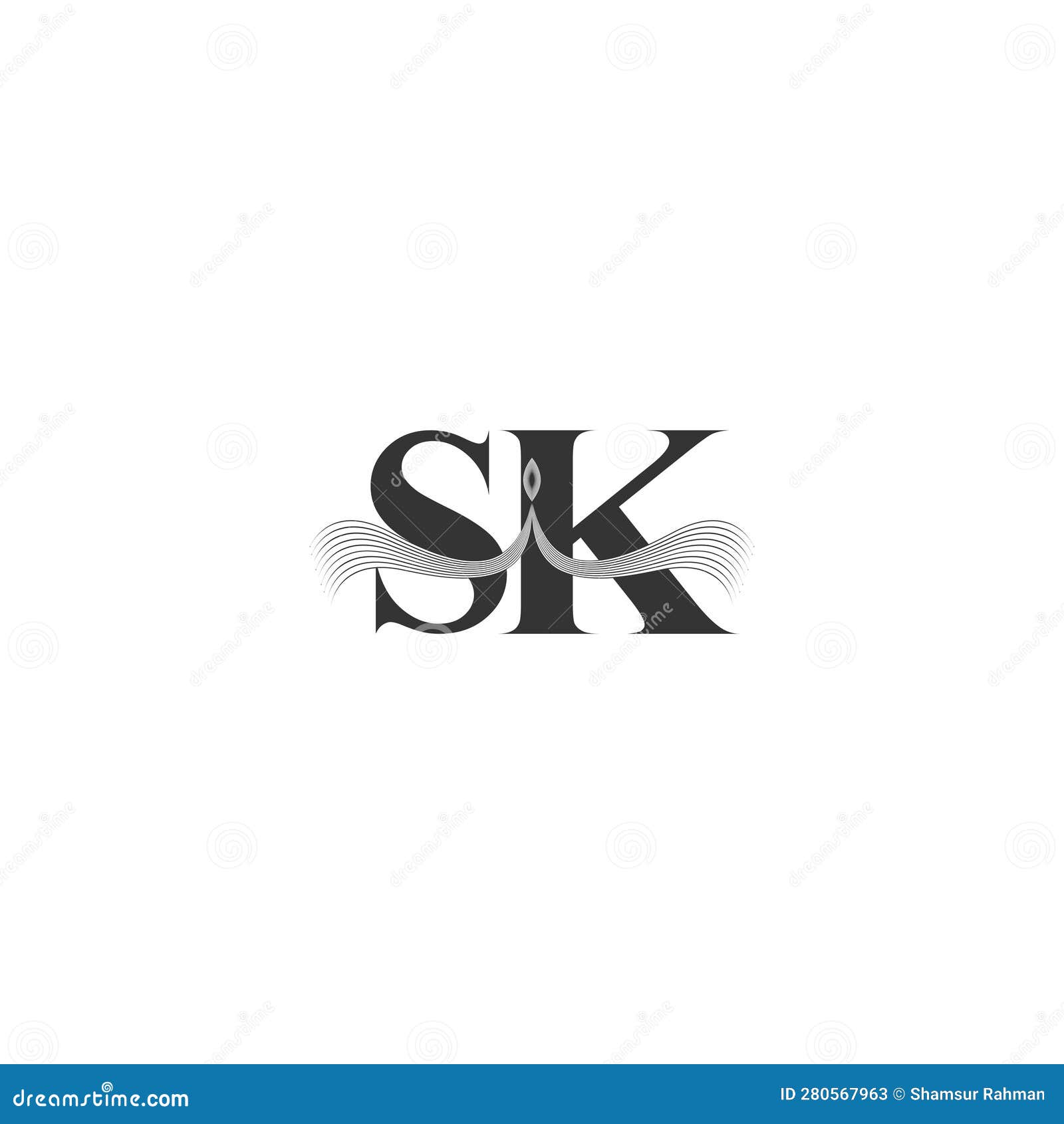 Alphabet Initials Logo SK, KS, S and K Stock Vector - Illustration of ...