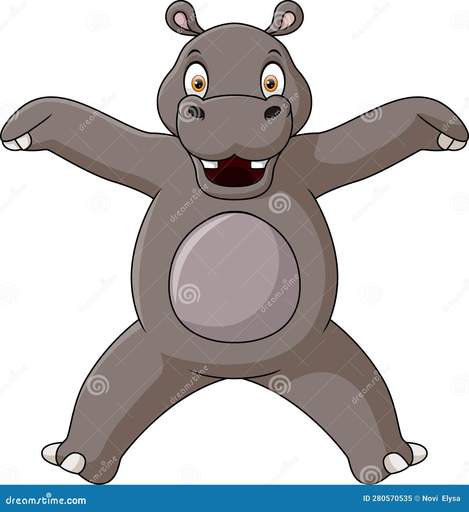 Happy Hippo Cartoon Dancing Pose Stock Vector - Illustration of ...