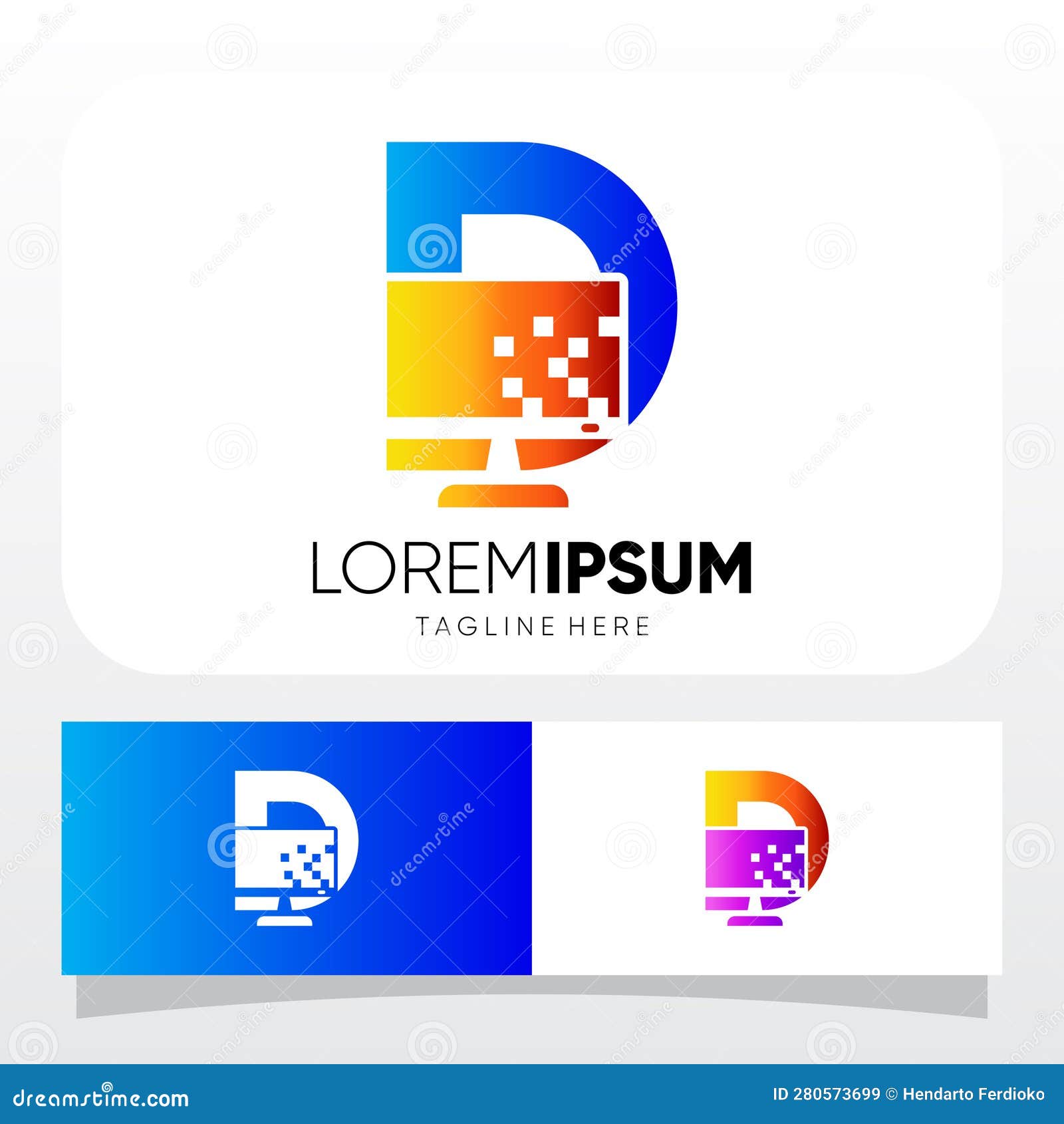 Letter D Computer Monitor Display Logo Design Vector Icon Graphic ...