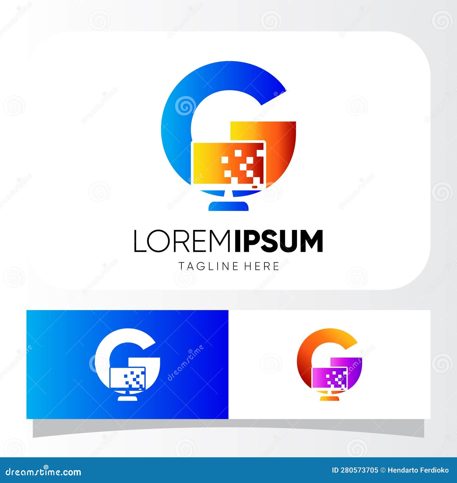 Letter G Computer Monitor Display Logo Design Vector Icon Graphic ...