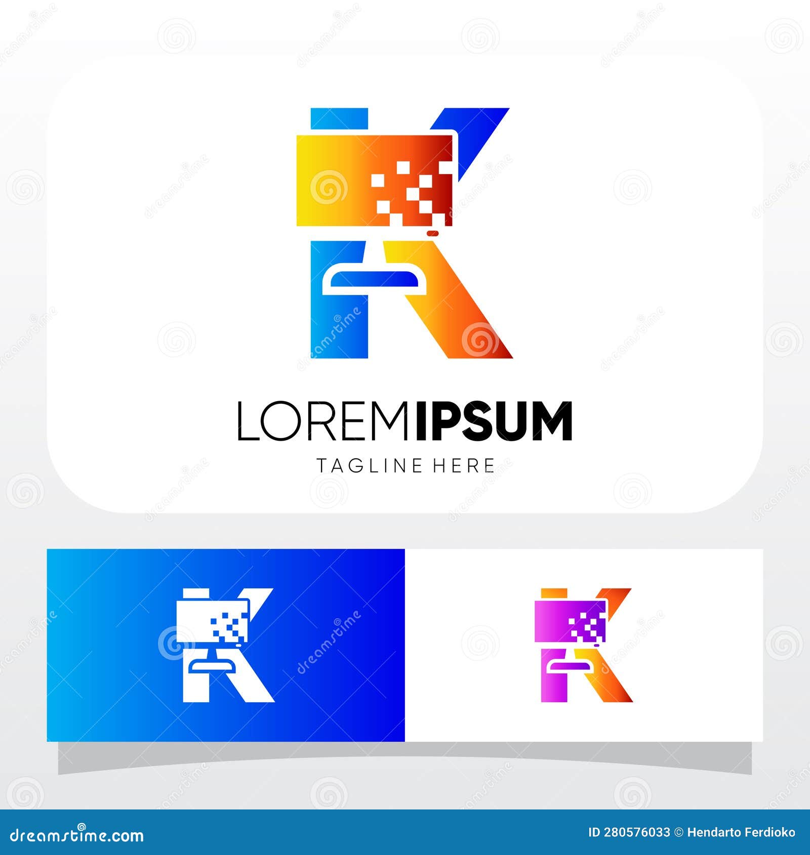 Letter K Computer Monitor Display Logo Design Vector Icon Graphic ...