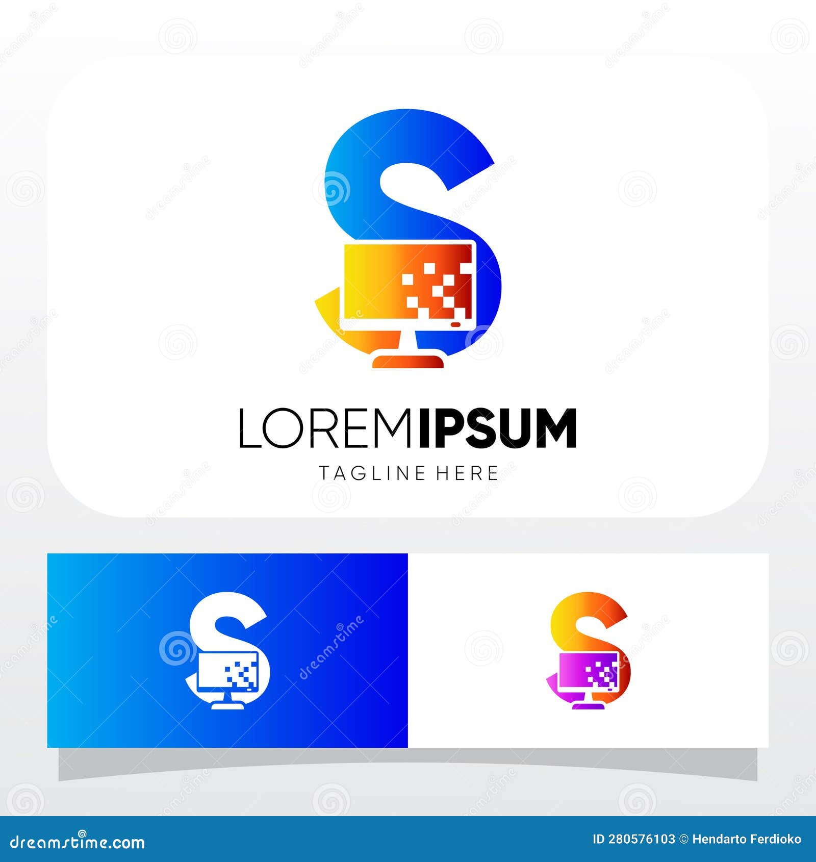 Letter S Computer Monitor Display Logo Design Vector Icon Graphic ...