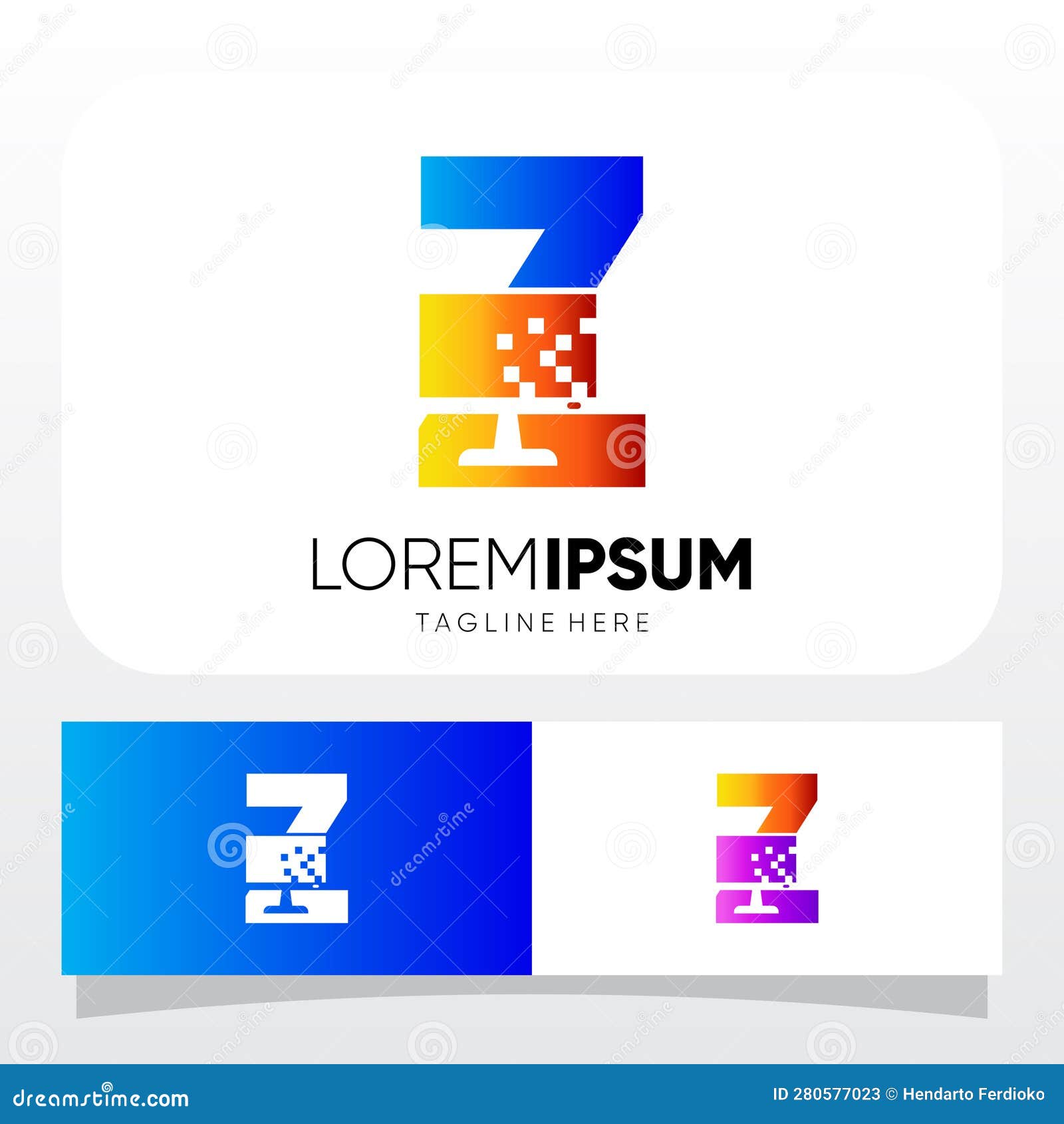 Letter Z Computer Monitor Display Logo Design Vector Icon Graphic ...