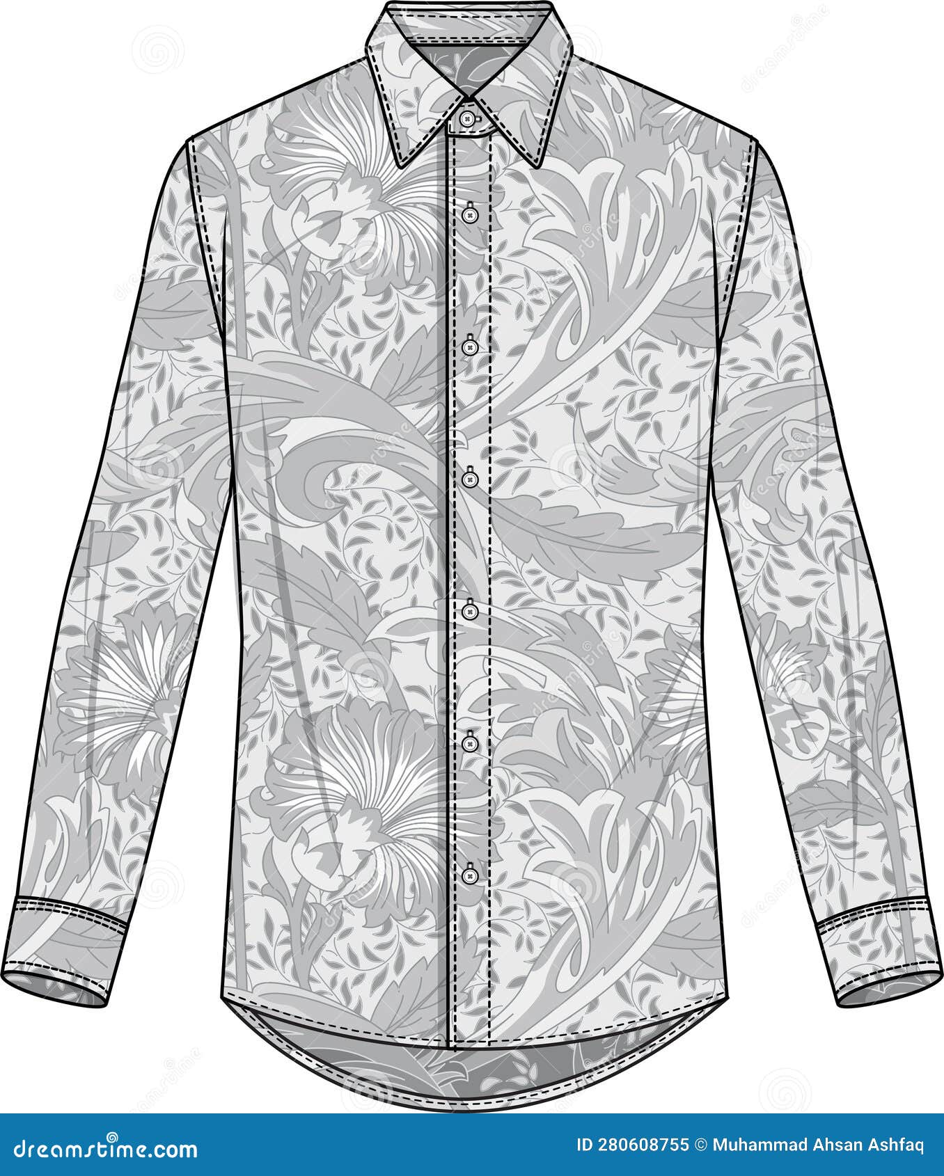 Unisex Wear Dress Shirt stock vector. Illustration of collar - 280608755