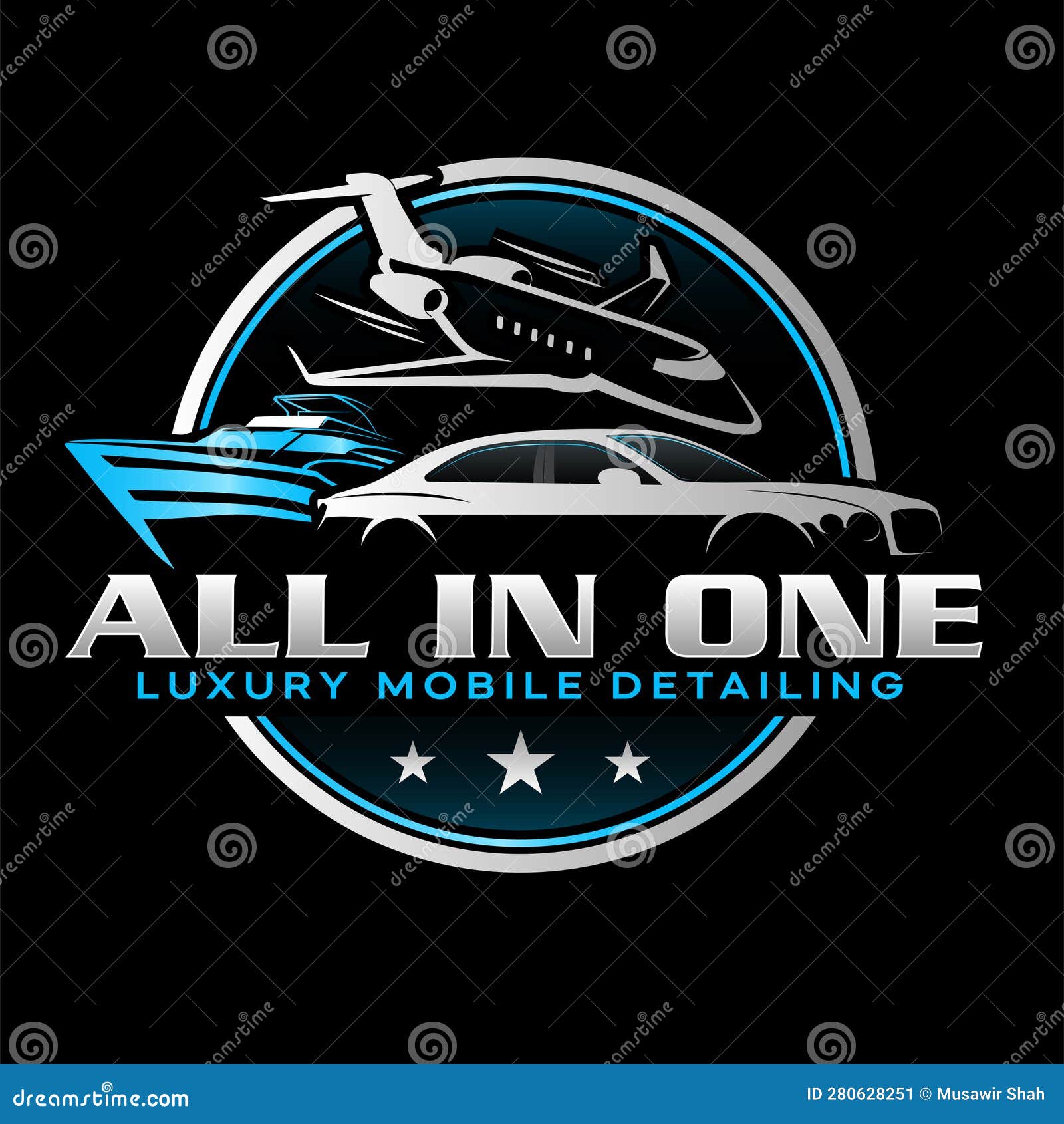 Aero Plane, Private Jet, Car Ship, Detailing Logo Design Template Stock ...