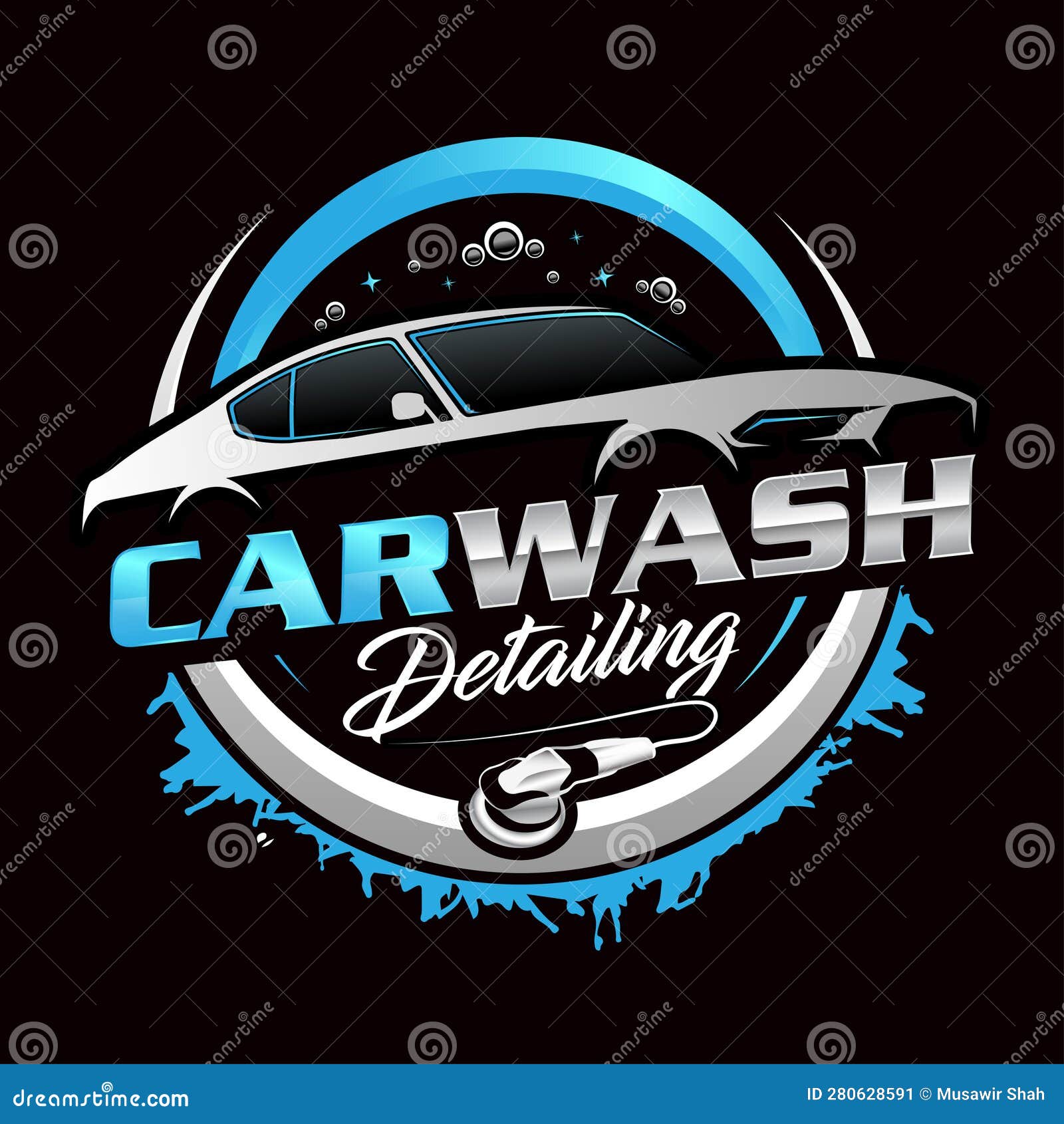 Auto Mobile Detailing and Car Wash Logo Design Template Illustration Stock Illustration ...