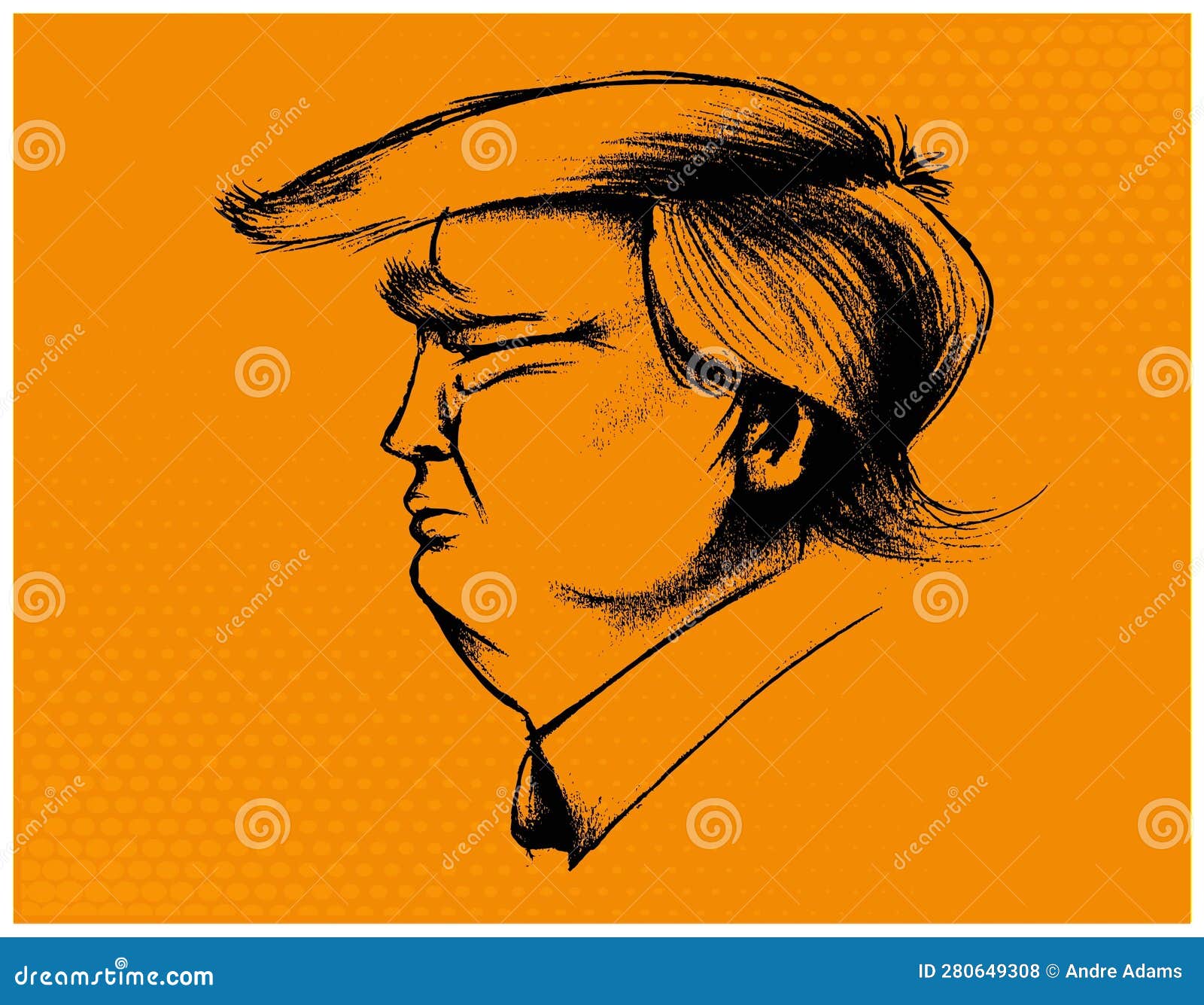 Donald Trump Side Profile Caricature Vector Illustration ...