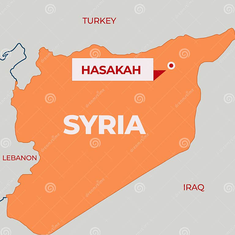 Map of Syria Showing Al-Hasakah, Target of United States Missile ...