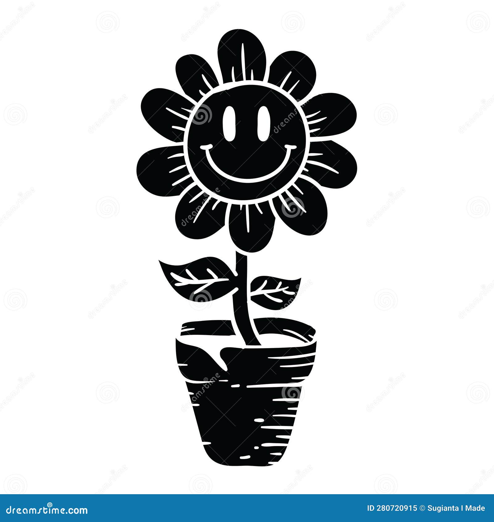 Smile flower sticker stock vector. Illustration of organ - 280720915